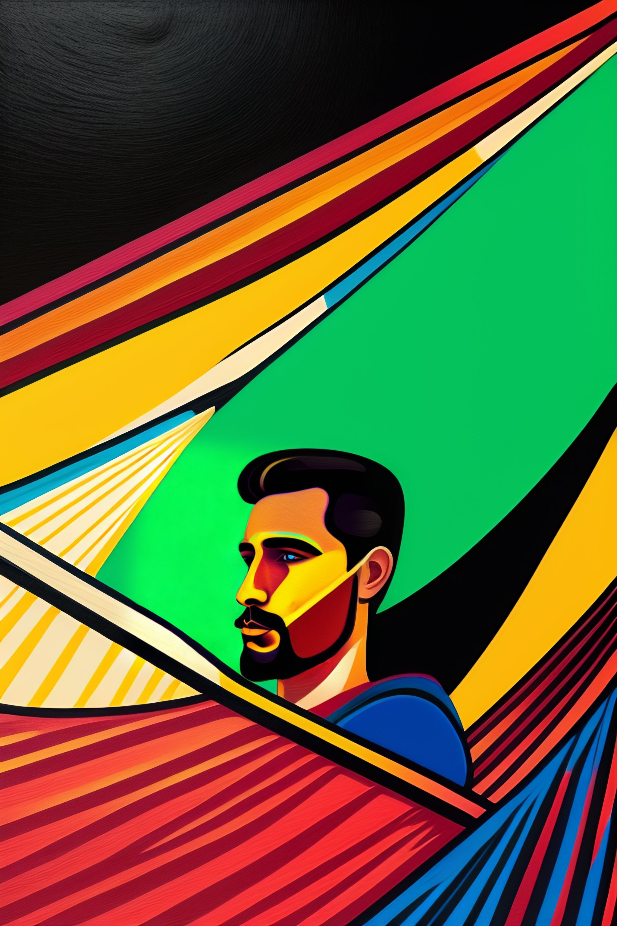 Lexica - Into montreal, color line drawing of a man with a long scar ...