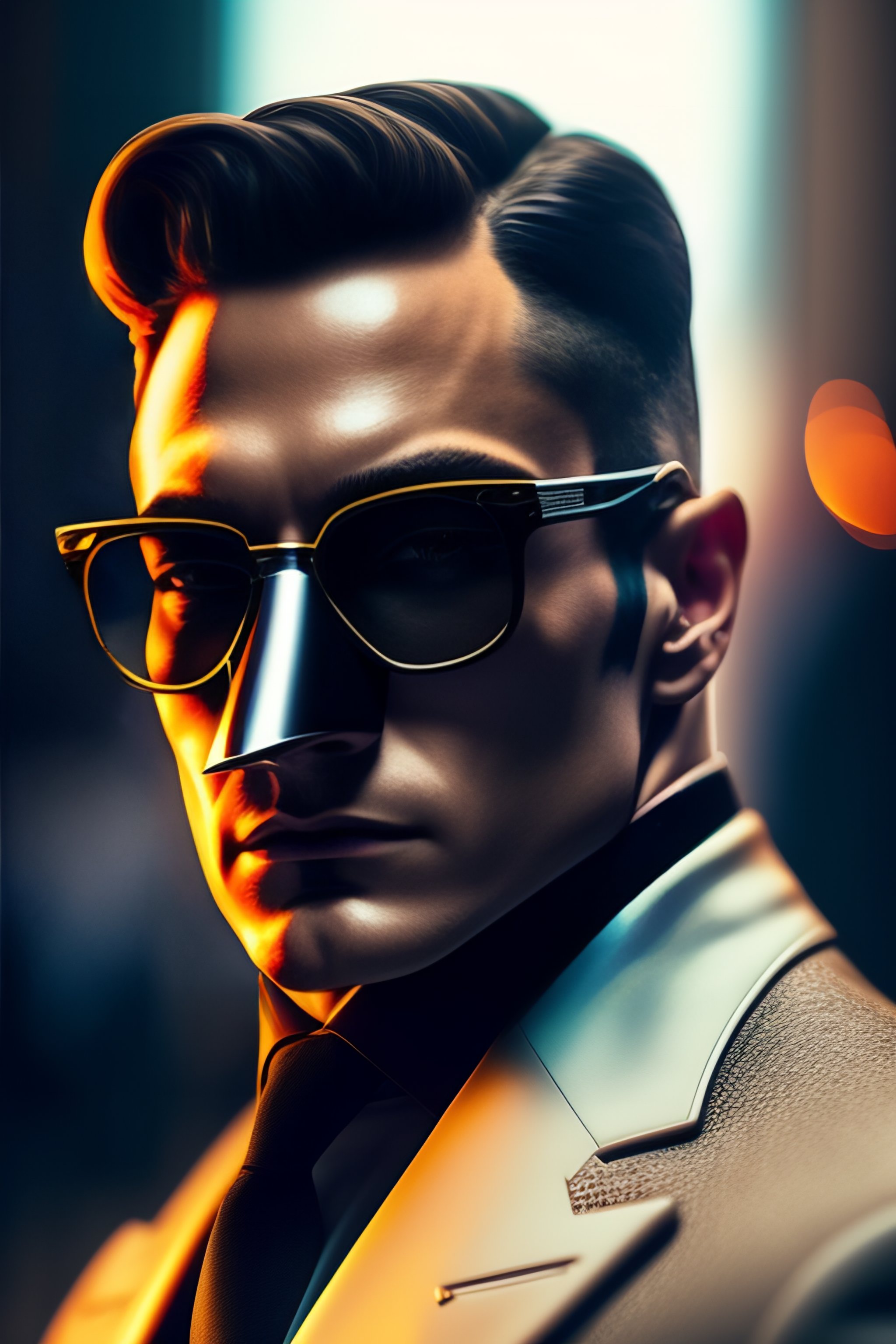 Lexica - A kingsman agent wearing a cyberpunk mask