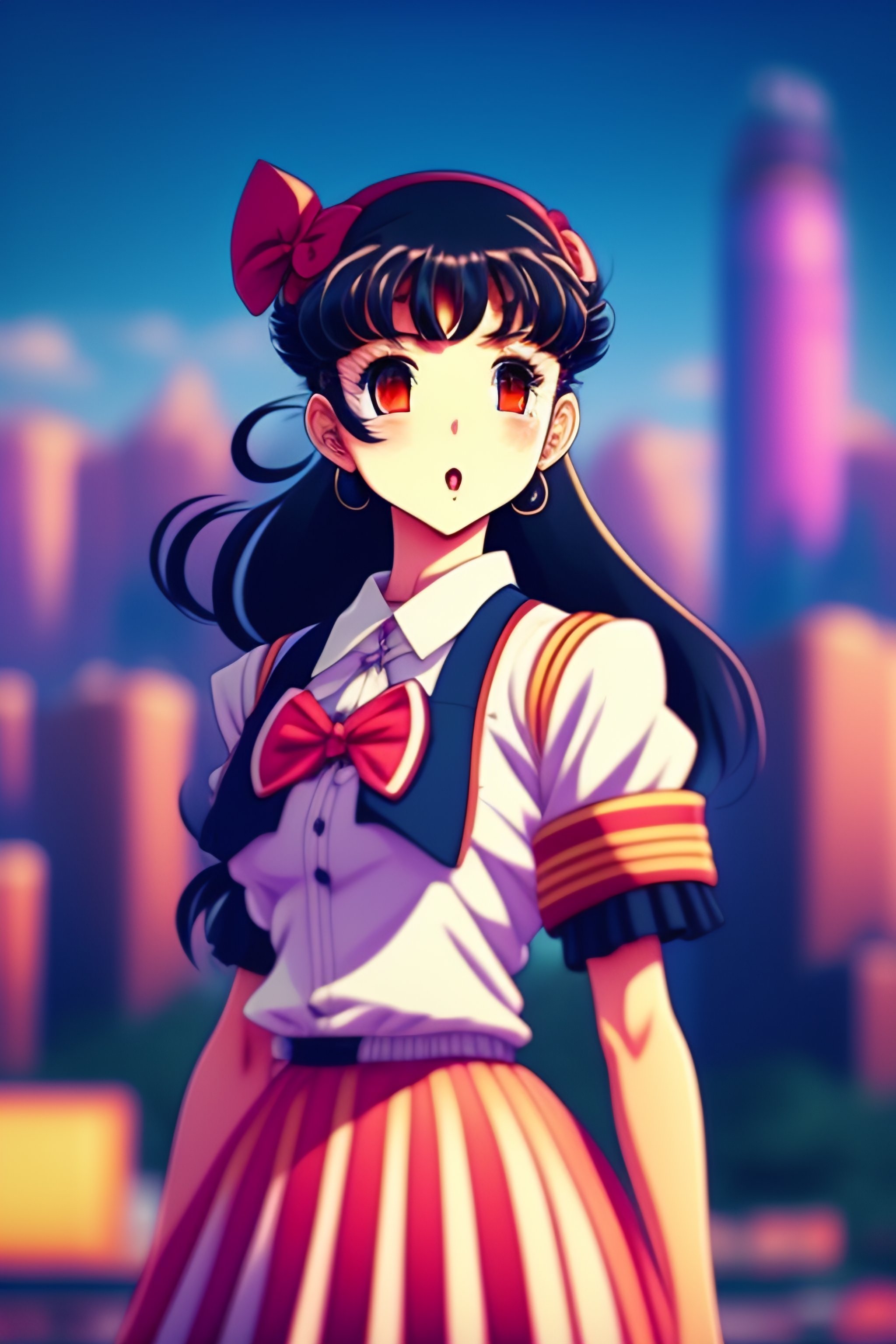 Lexica - 90's anime vintage anime school girl Sailor Moon stay in front ...