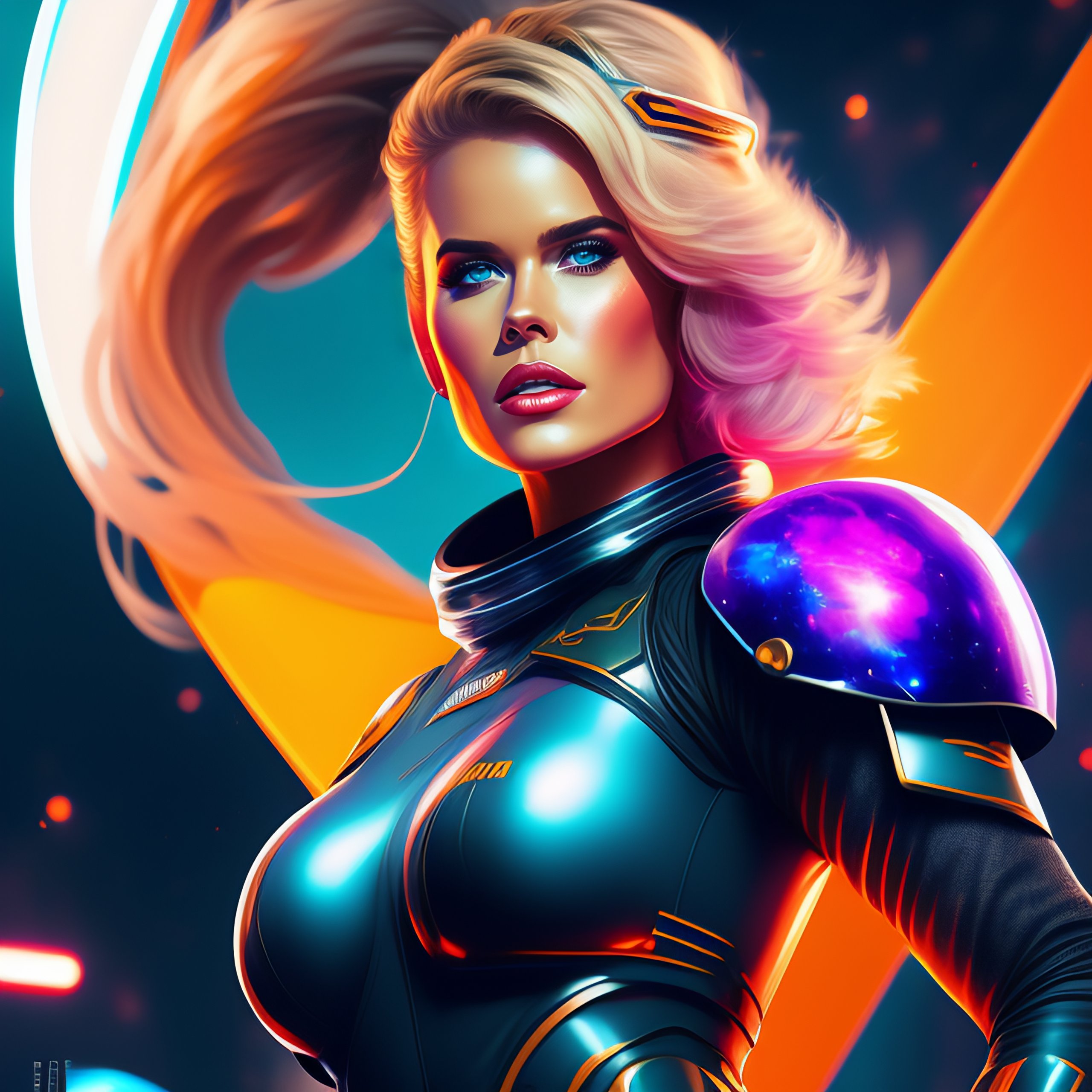 Lexica - Alice eve as spacefighter cyborg ,style of Jason Brooks, Jordi ...