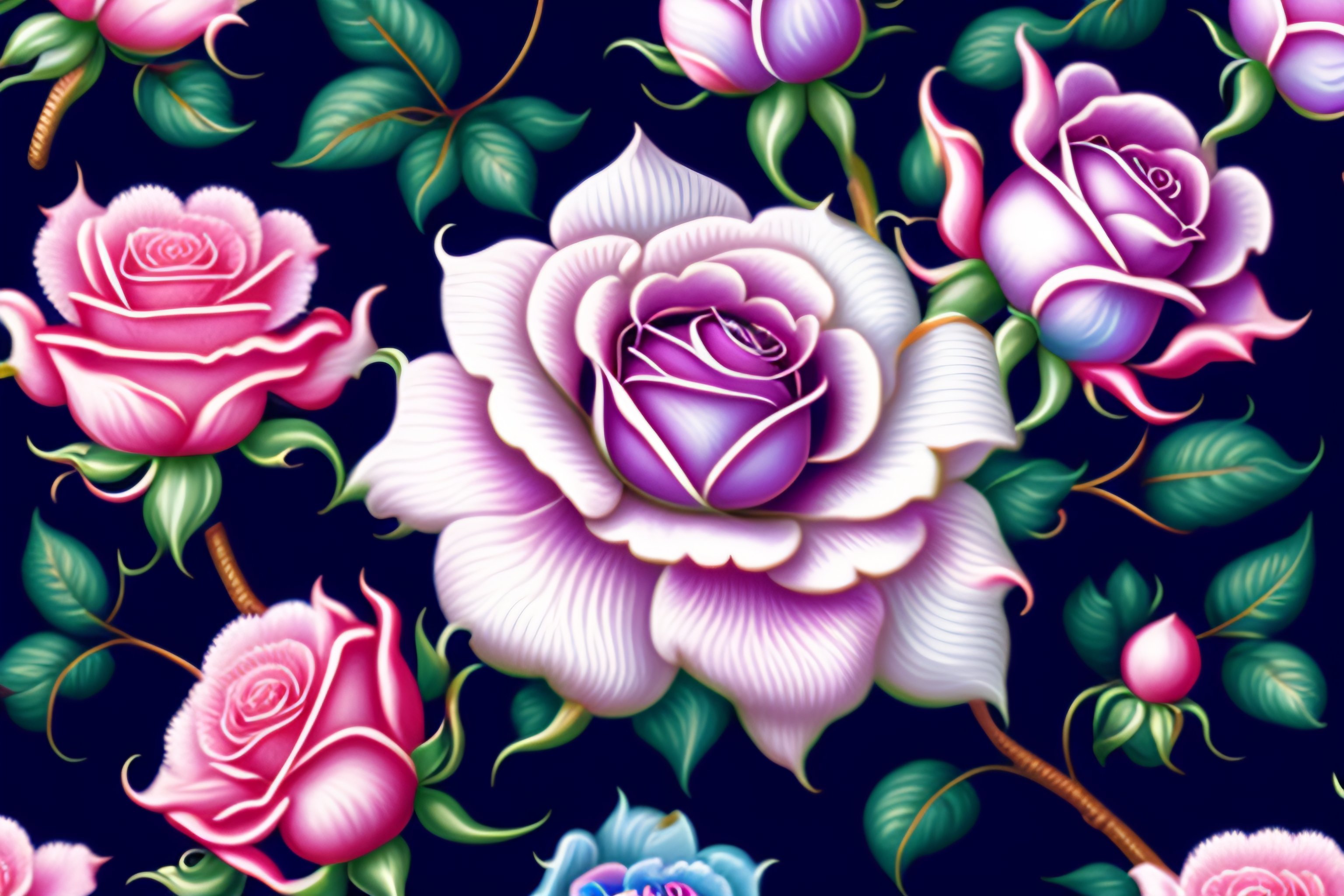 Lexica - A close-up picture of an ornamental classical design of roses ...