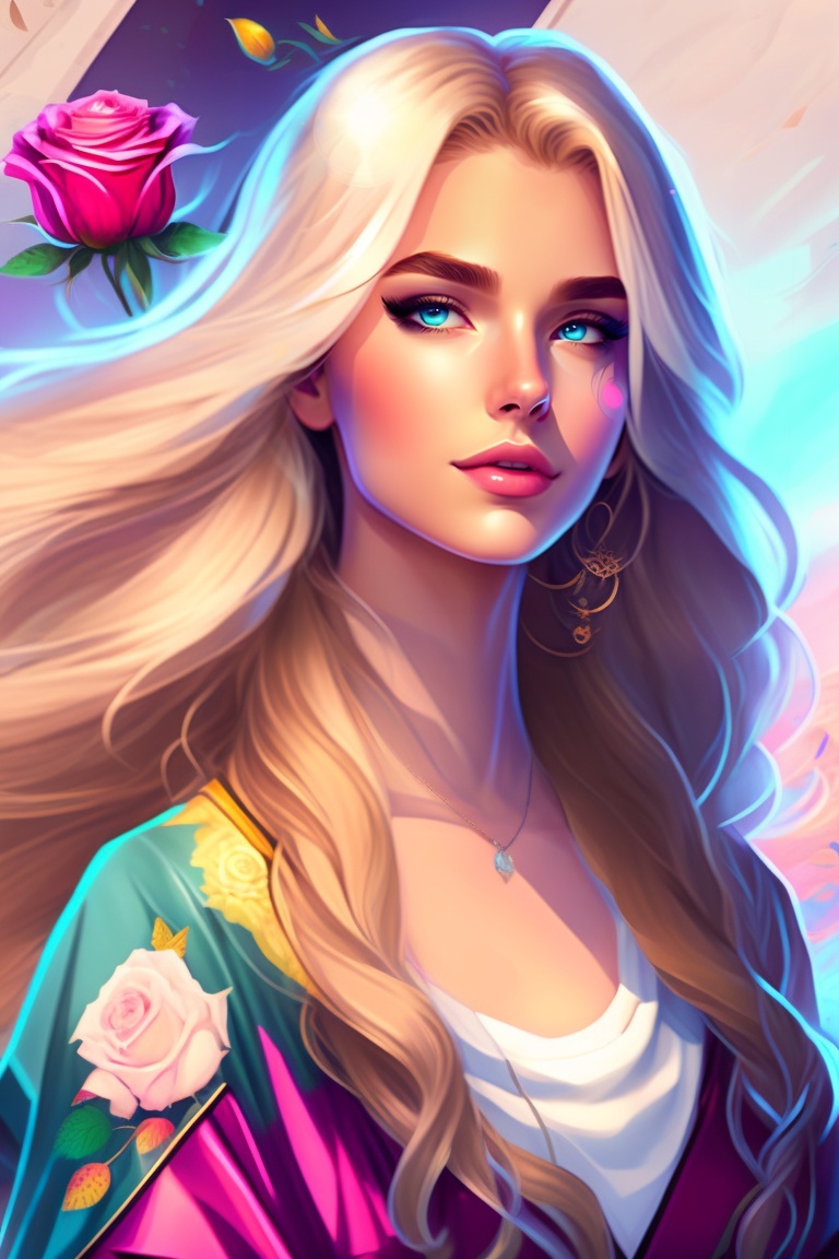 Lexica - An anthropomorphic beautiful teenage girl with long wavy blonde hair borderlands ...