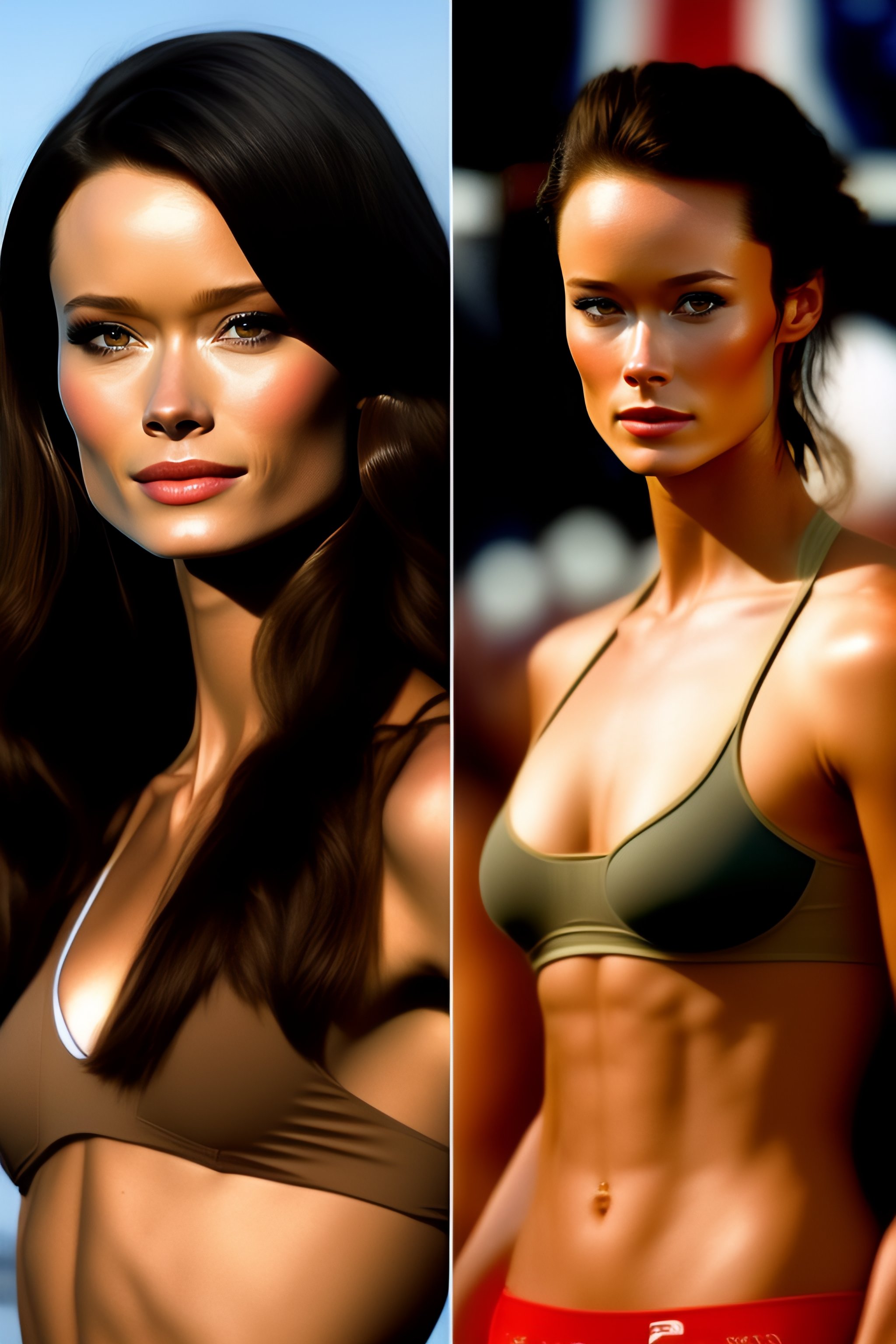 Lexica - An action photo of a slender toned 19 year old an action photo of a slender toned 21 ...