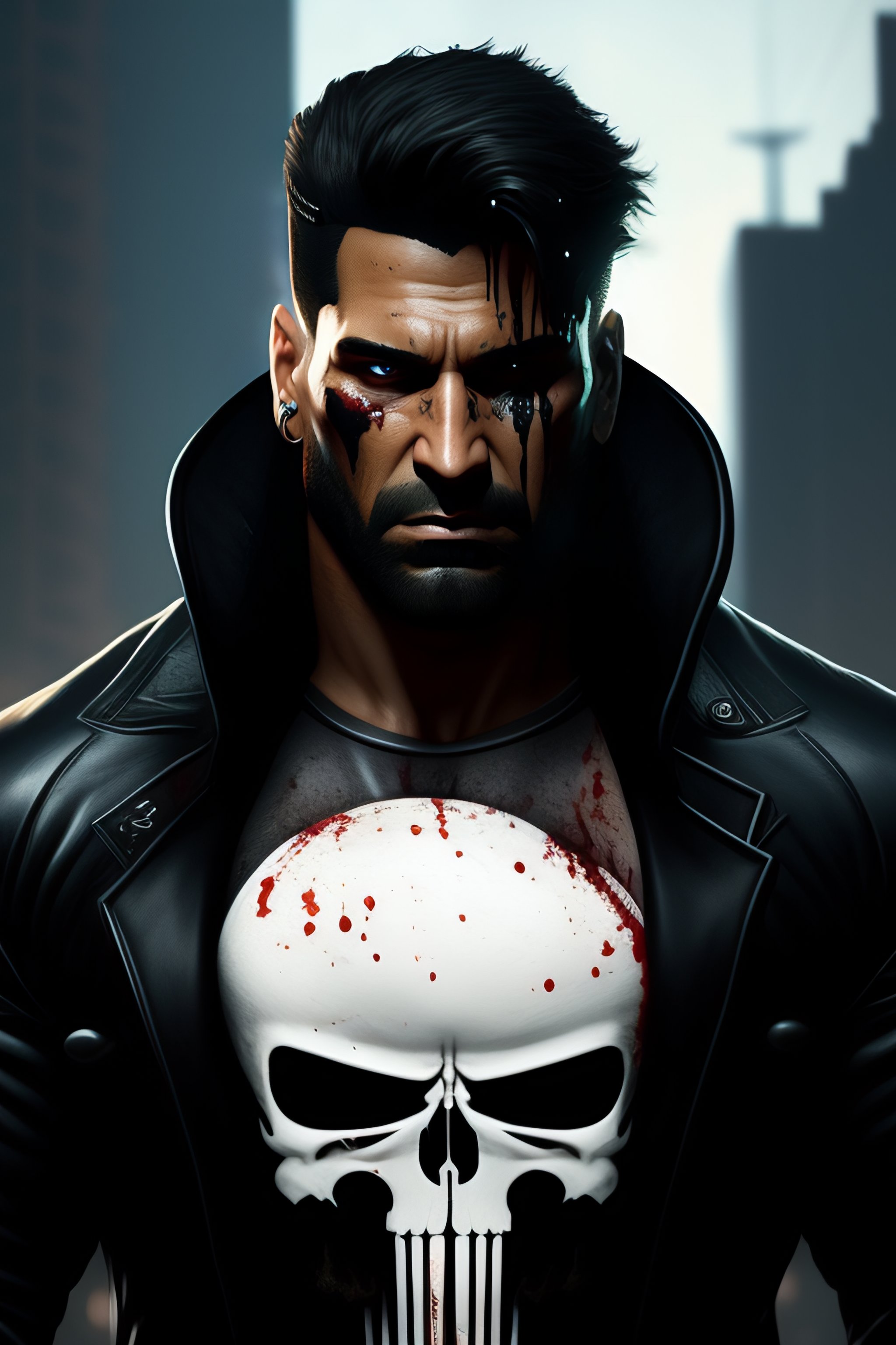 Lexica - Beaten punisher frank castle as zombie wuth big skull on chest ...