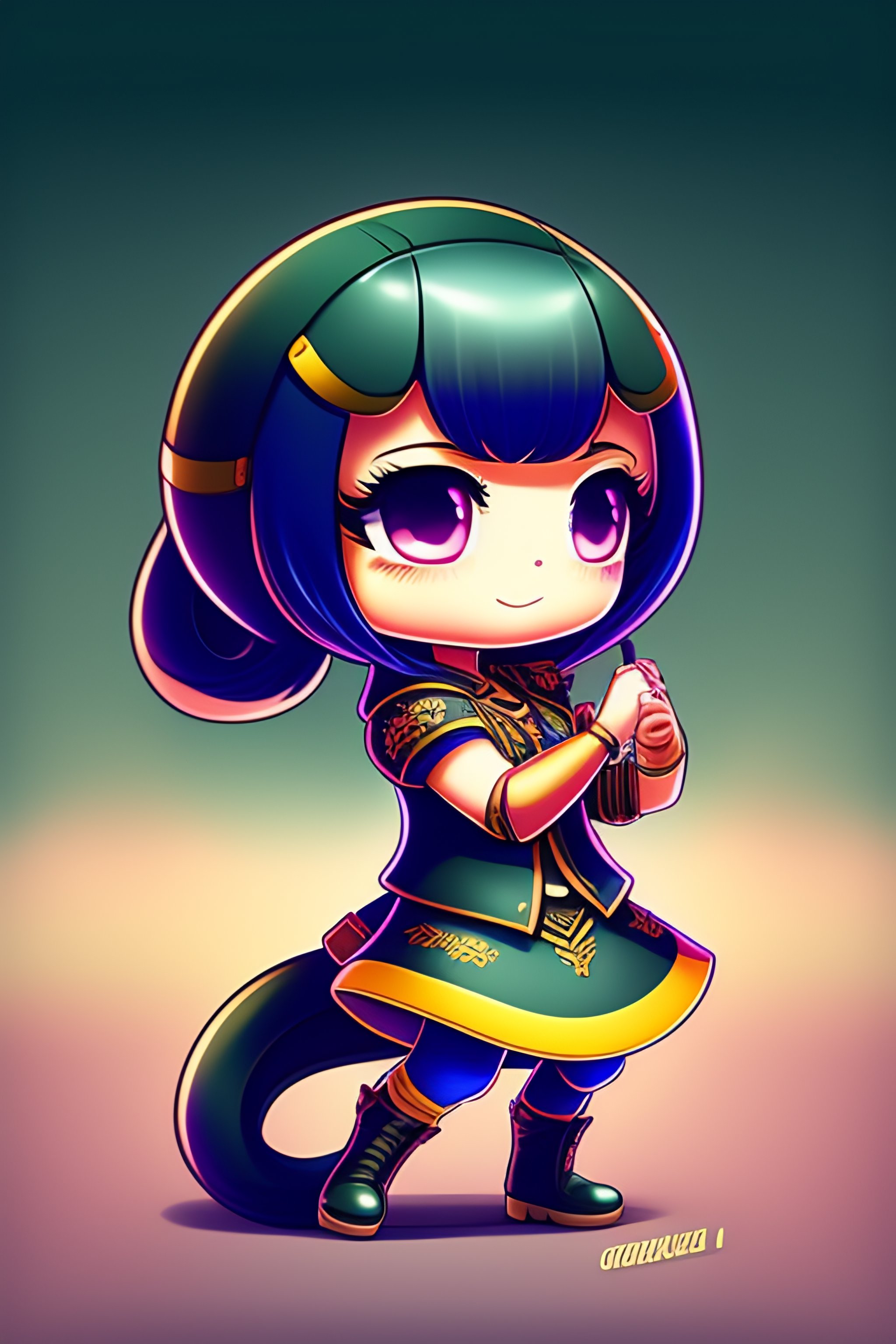Lexica - Cute chibi snake dancing