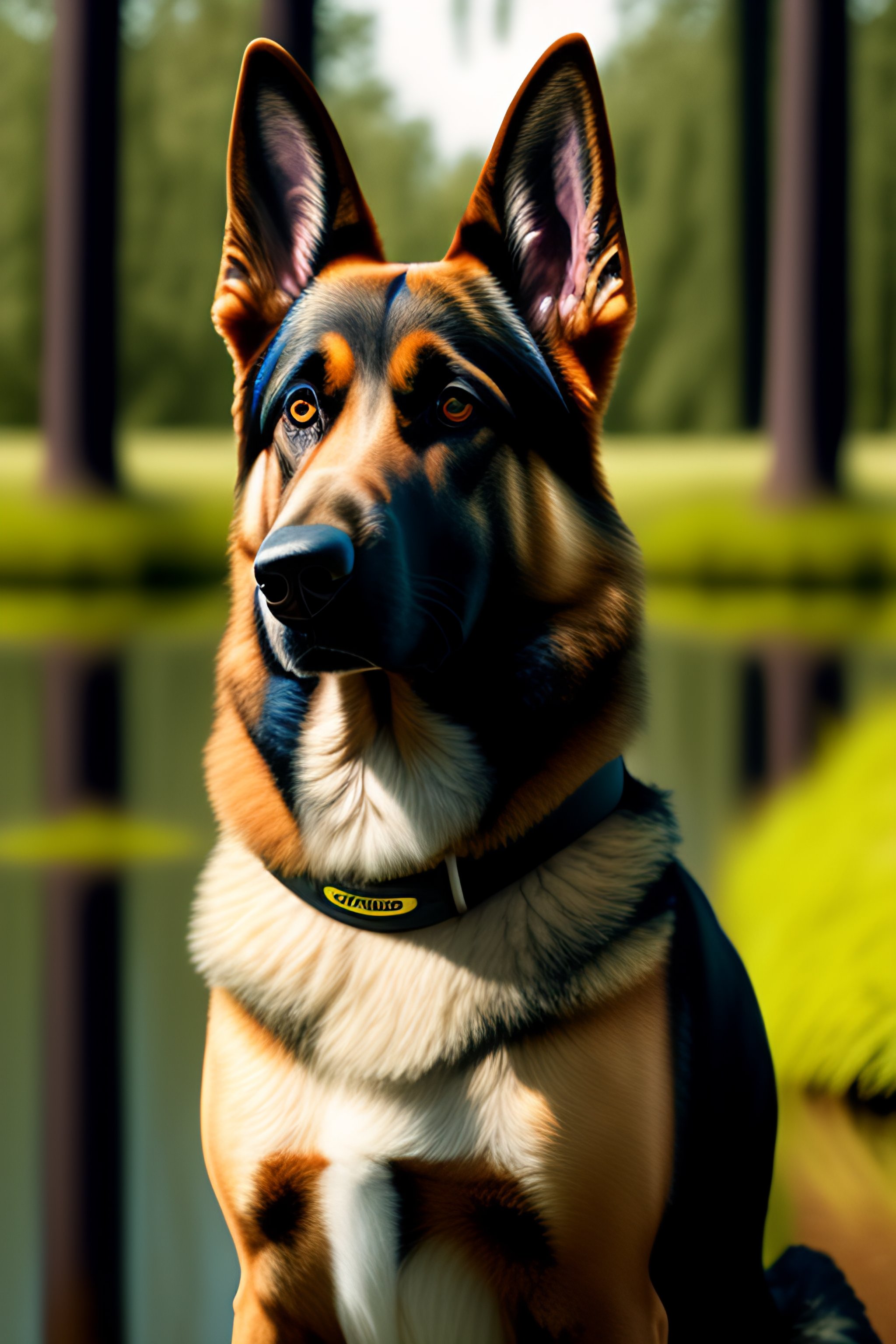 lexica-generate-german-shepard-dog-with-name-tag-dora-background