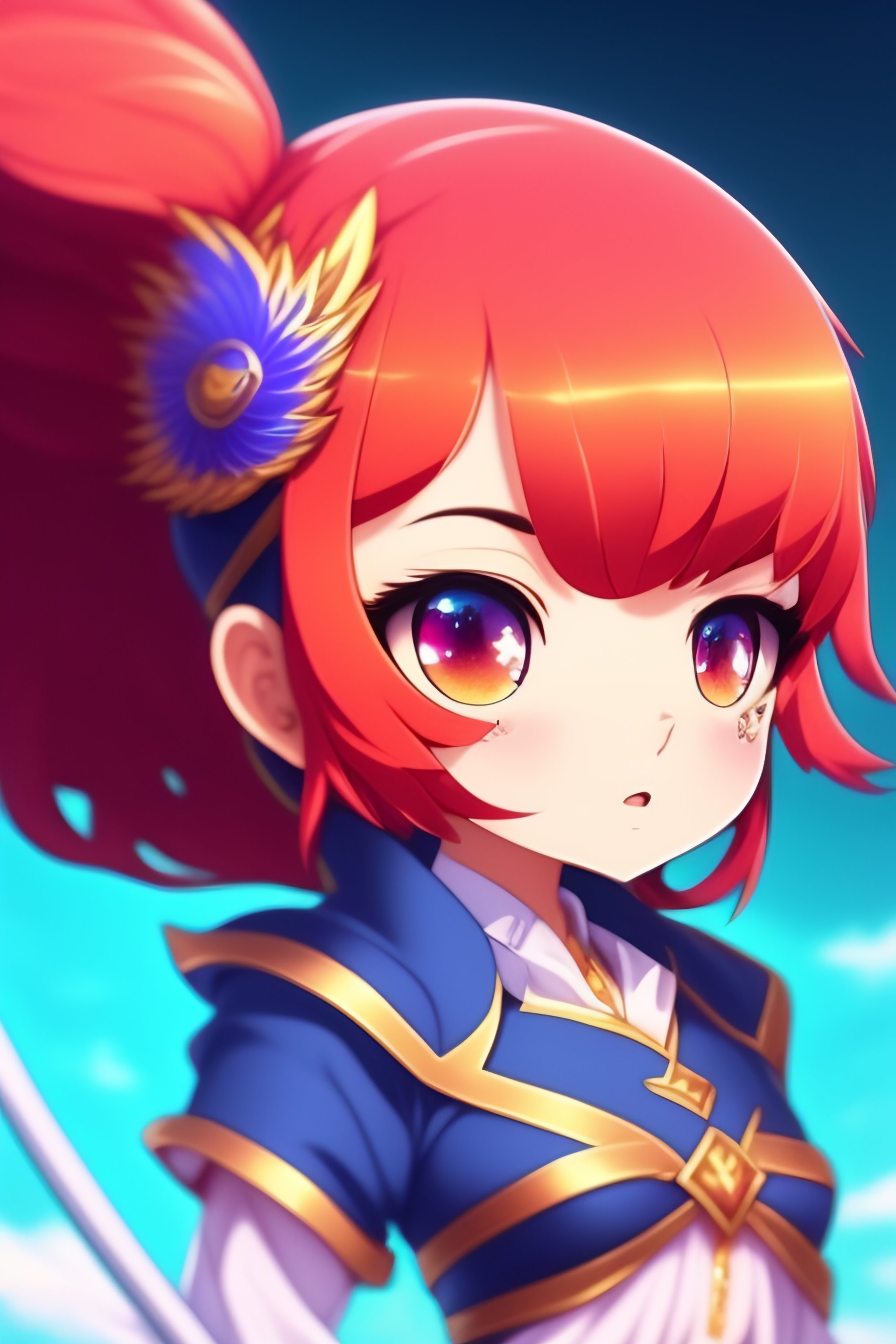 Lexica - A cerulean phoenix, in the style of chibi anime.