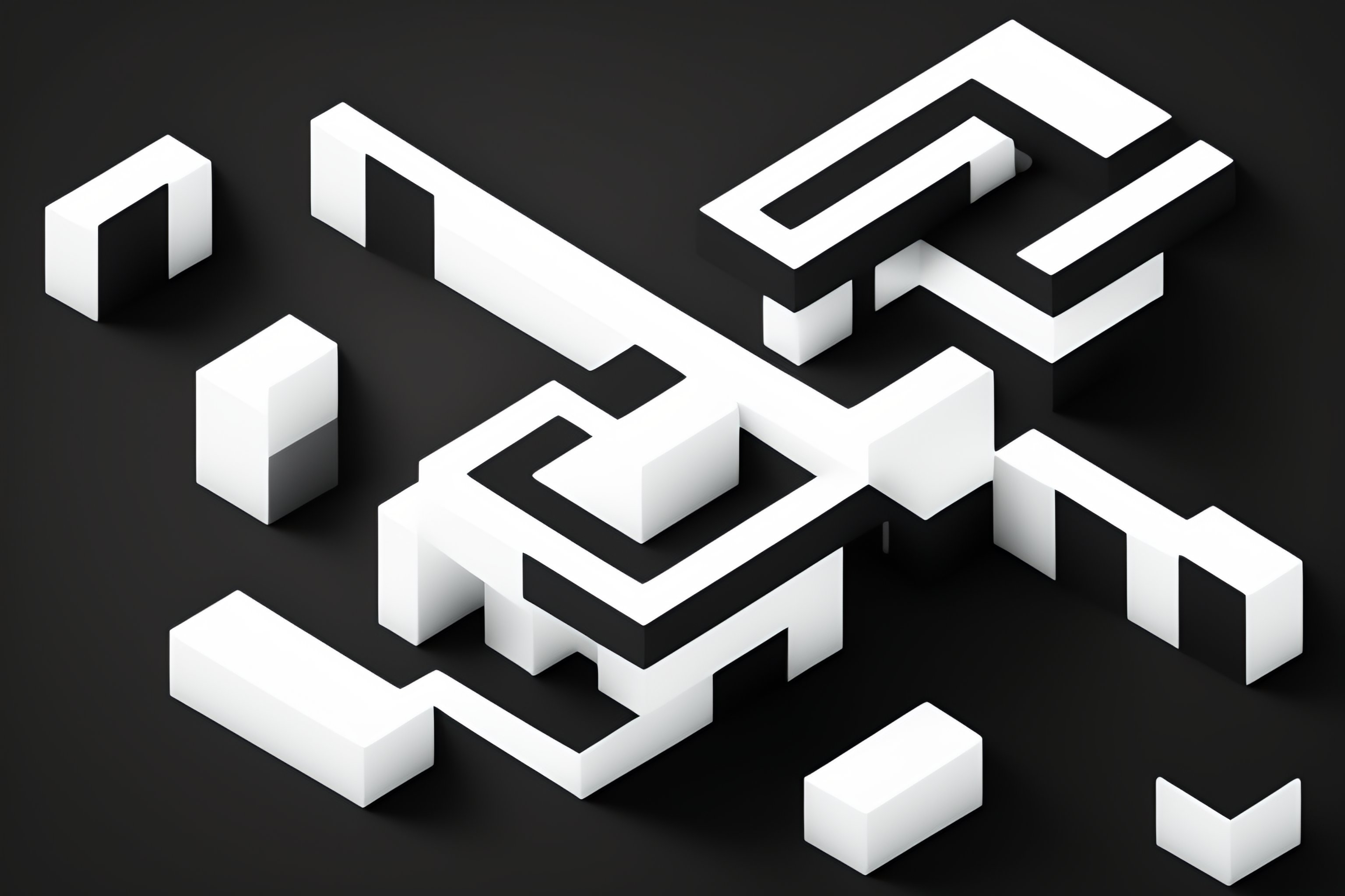 Lexica - Recursive minimalist 2d symbol for PARLATUR, black and white ...