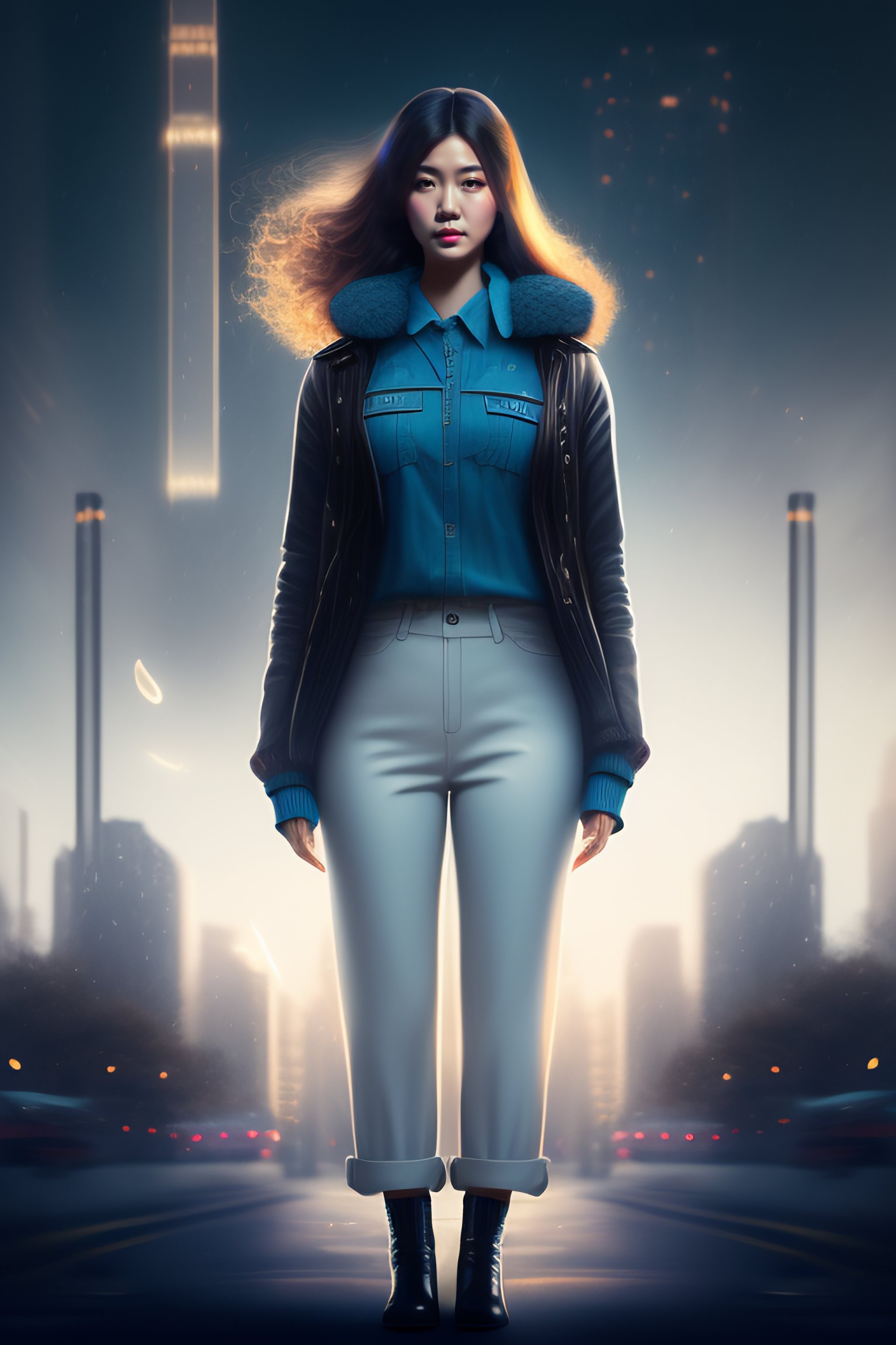 Lexica - Young fragile psychic woman in full-length jeans, medium ...