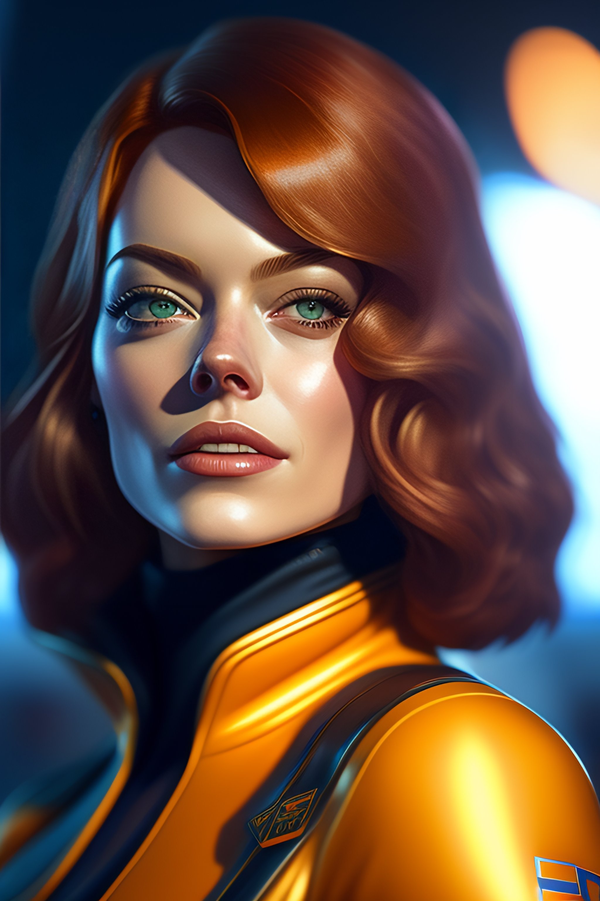 Lexica - Highly detailed portrait of Emma Stone as Barbara Gordon ...