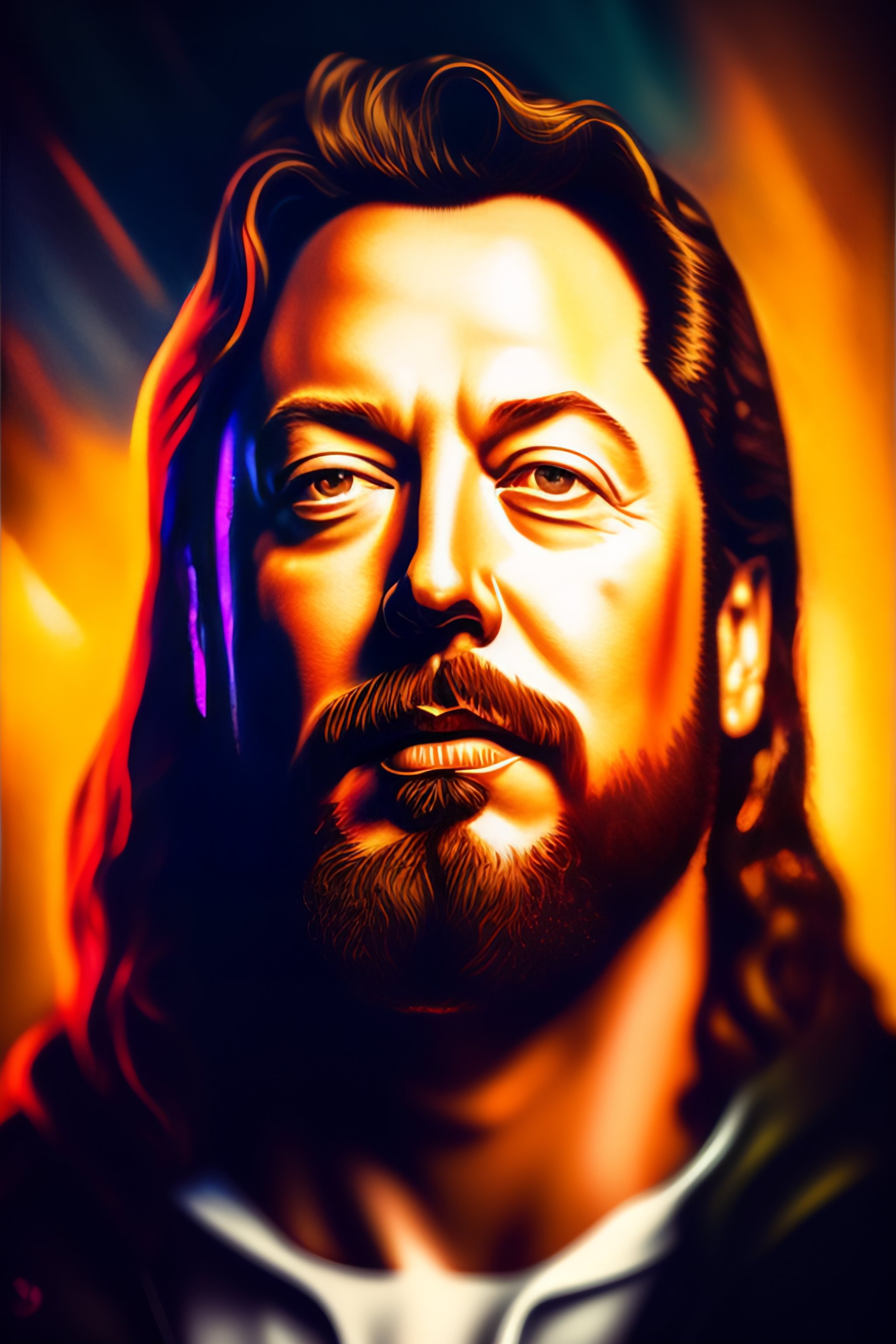 Lexica - High quality graffity portrait of Jesus but the face of Elon ...