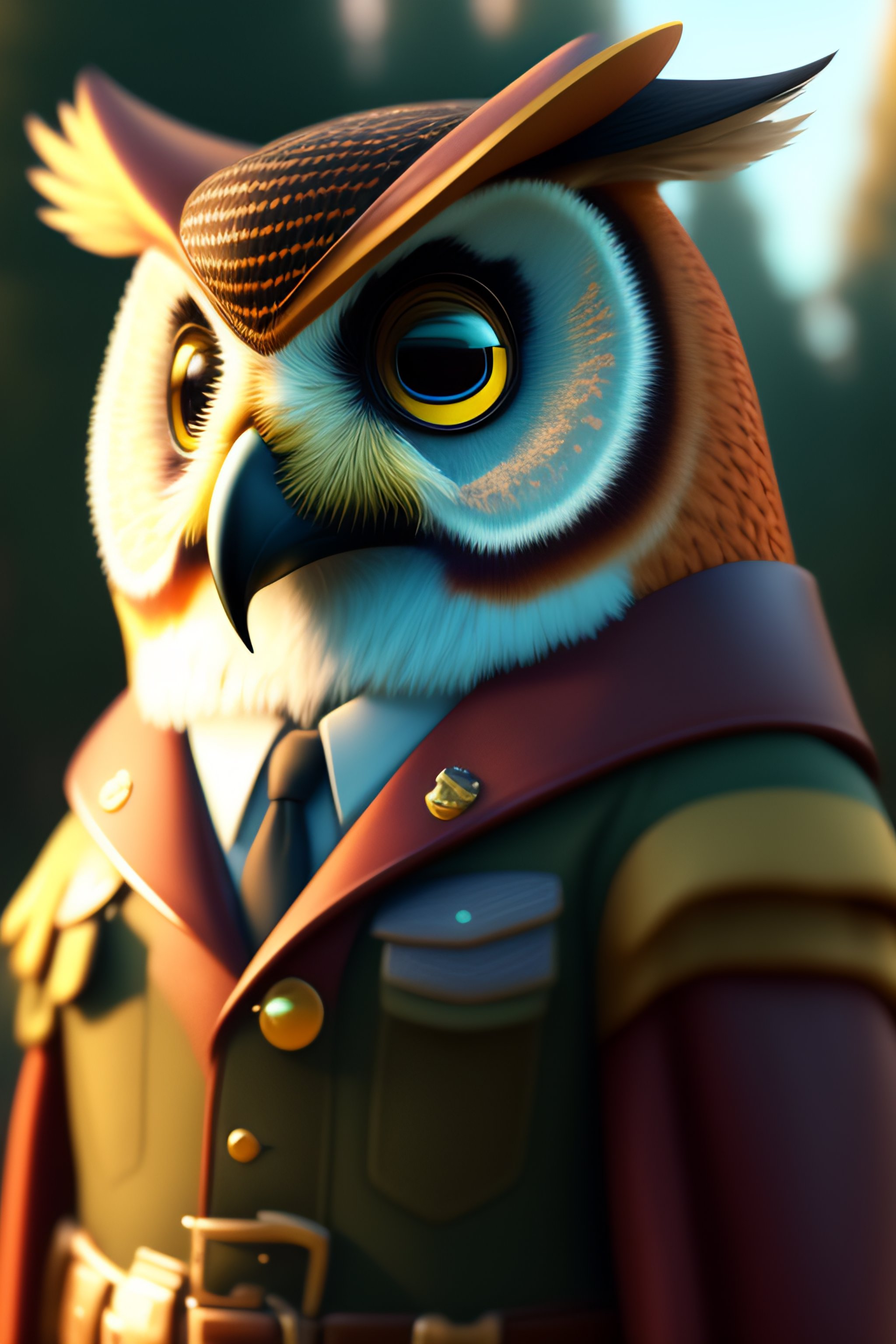 Lexica - Cool owl, (holding a gun:1.6), sunglasses, tailored costume ...