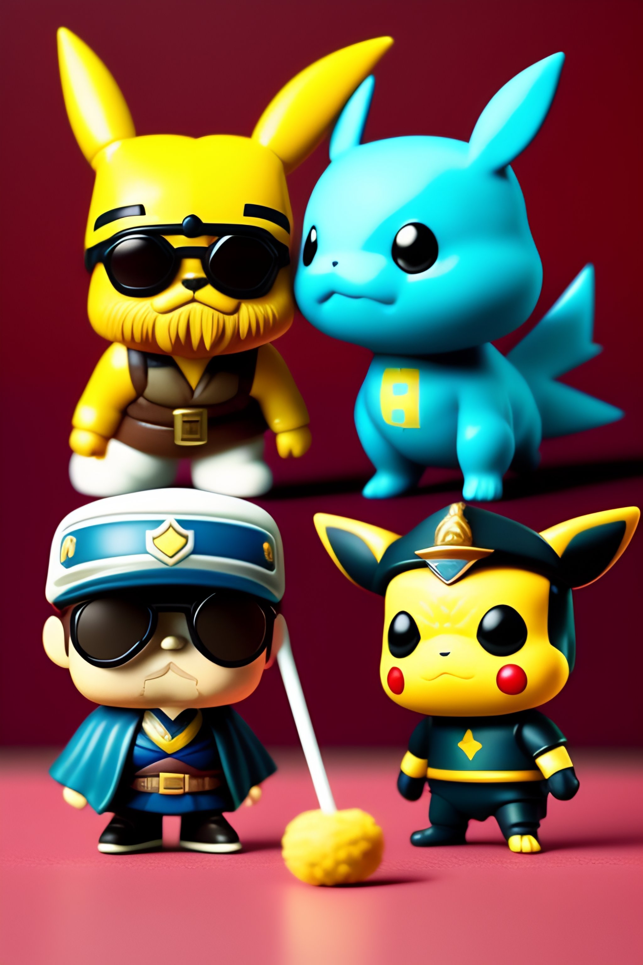 Lexica - A cute, 3d rendered funko pop style battle between three ...