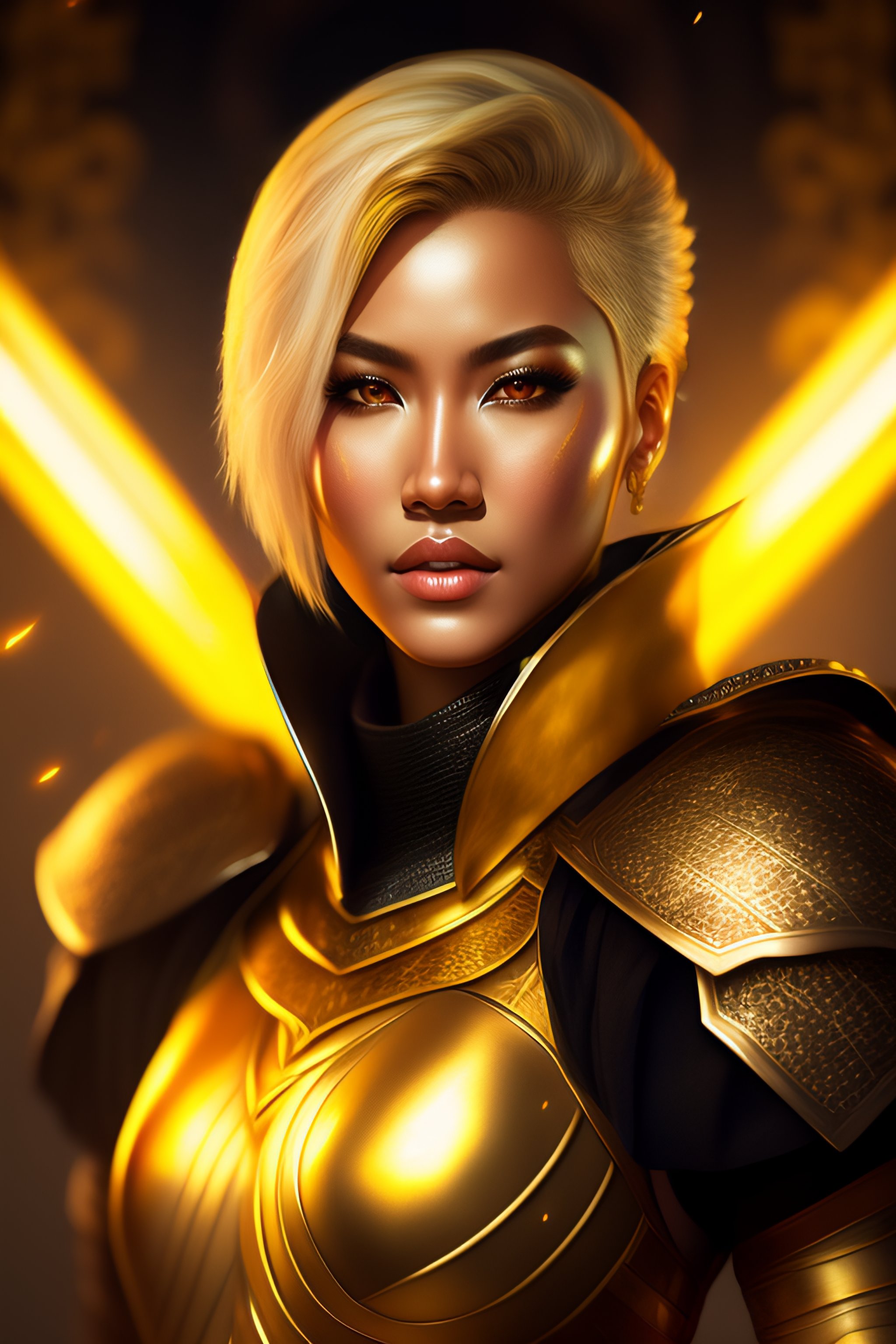 Lexica - Short hair, yellow-ish golden eyes, cinematic portrait ...