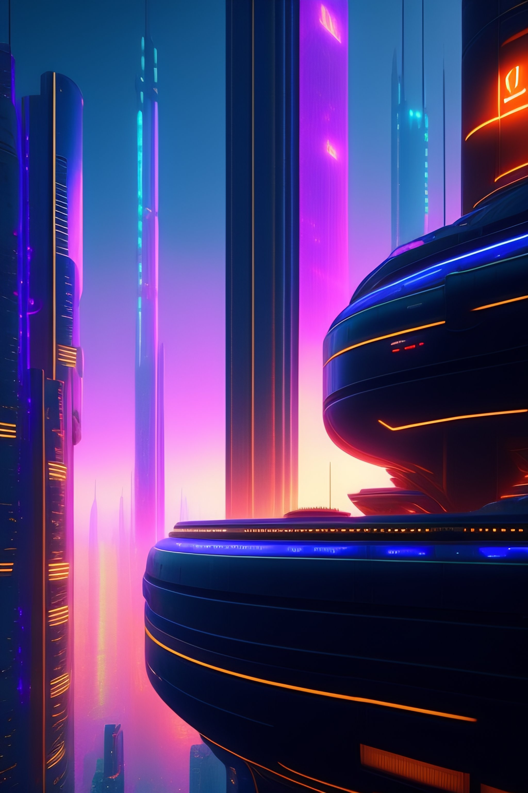 Lexica - Cyberpunk city high detail