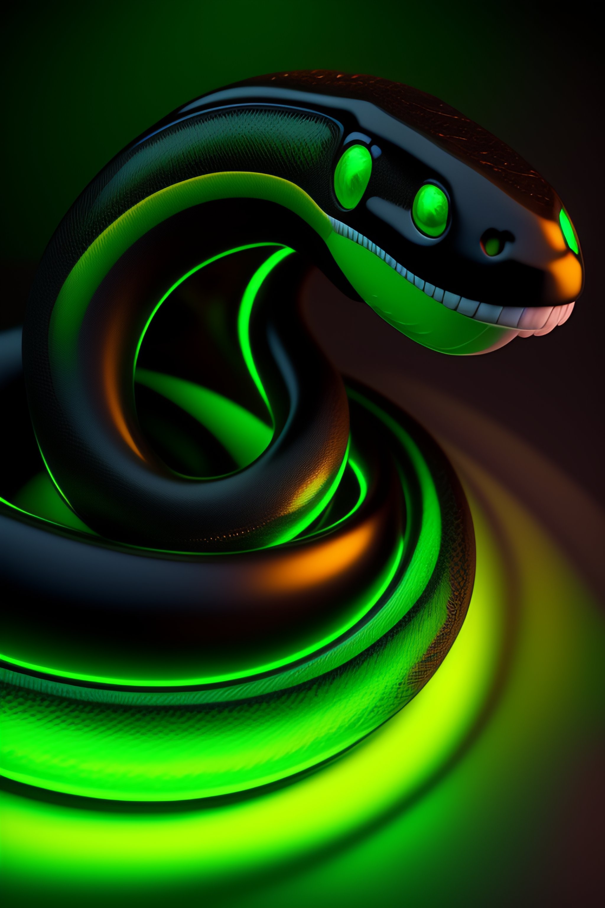Lexica - Black and green paiting of snake of adam adamowicz ...