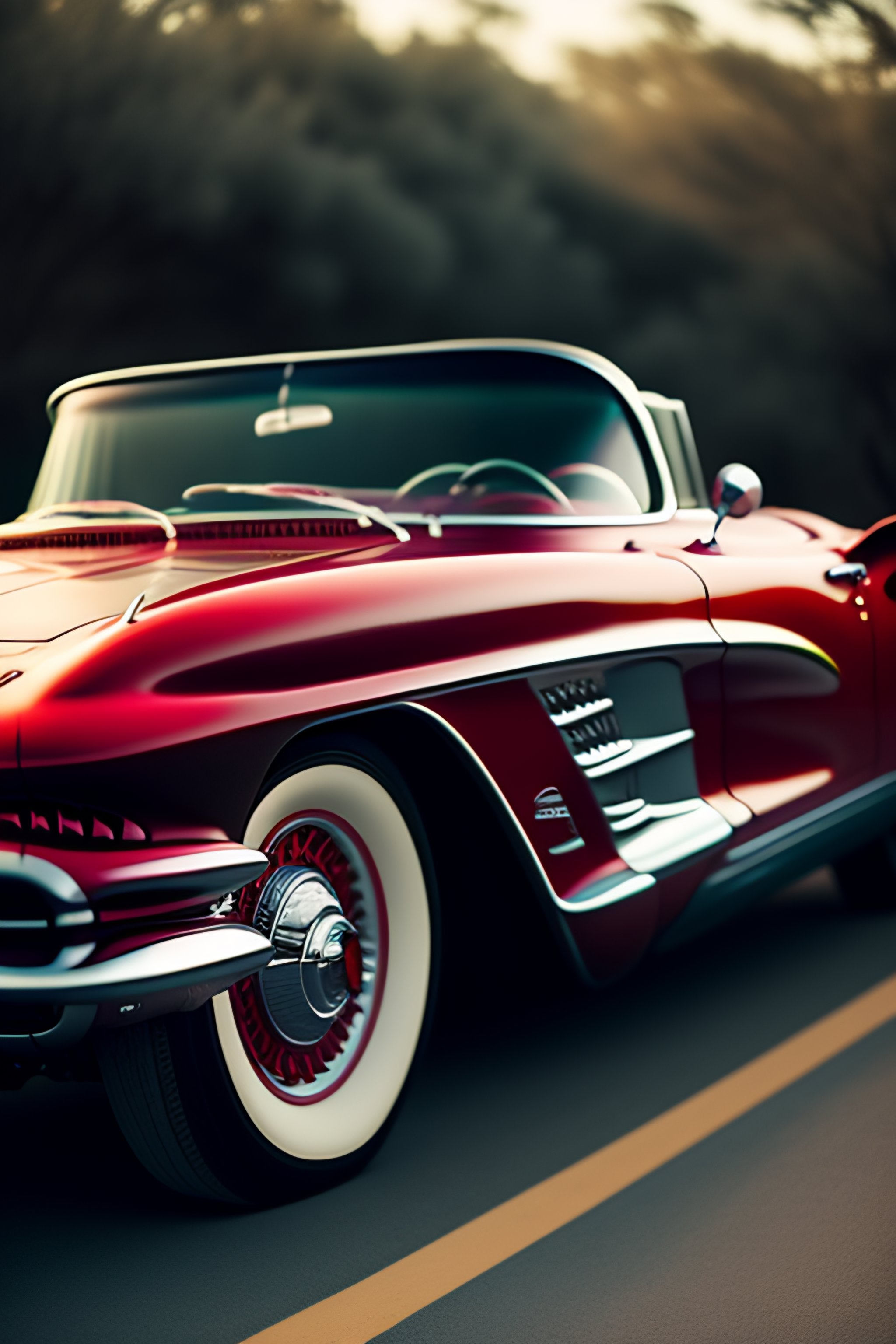 Lexica - Old bald black man with a grey beard, driving a red 1960 ...