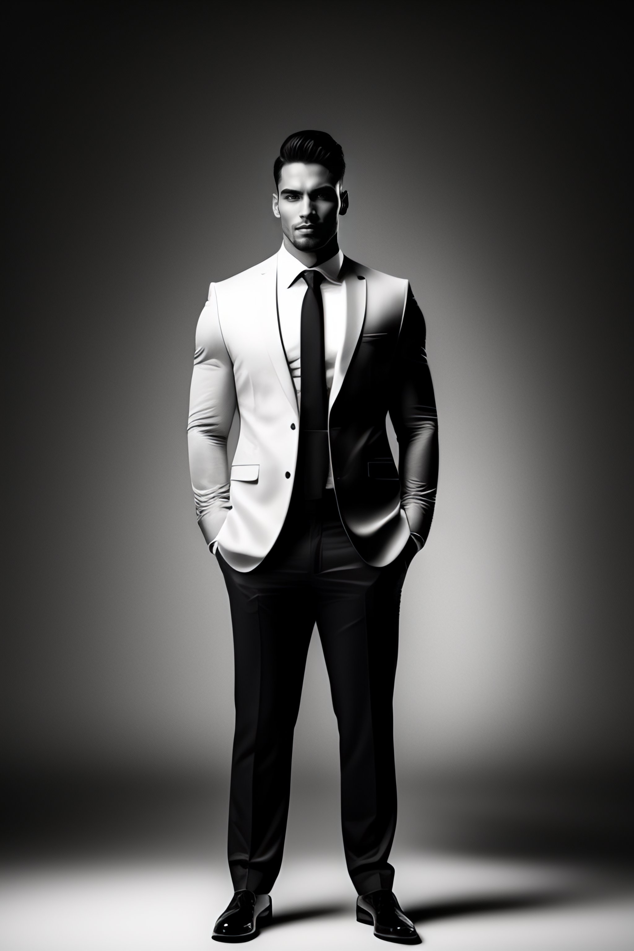 Lexica - A confident man standing confidently, dark background, dark ...