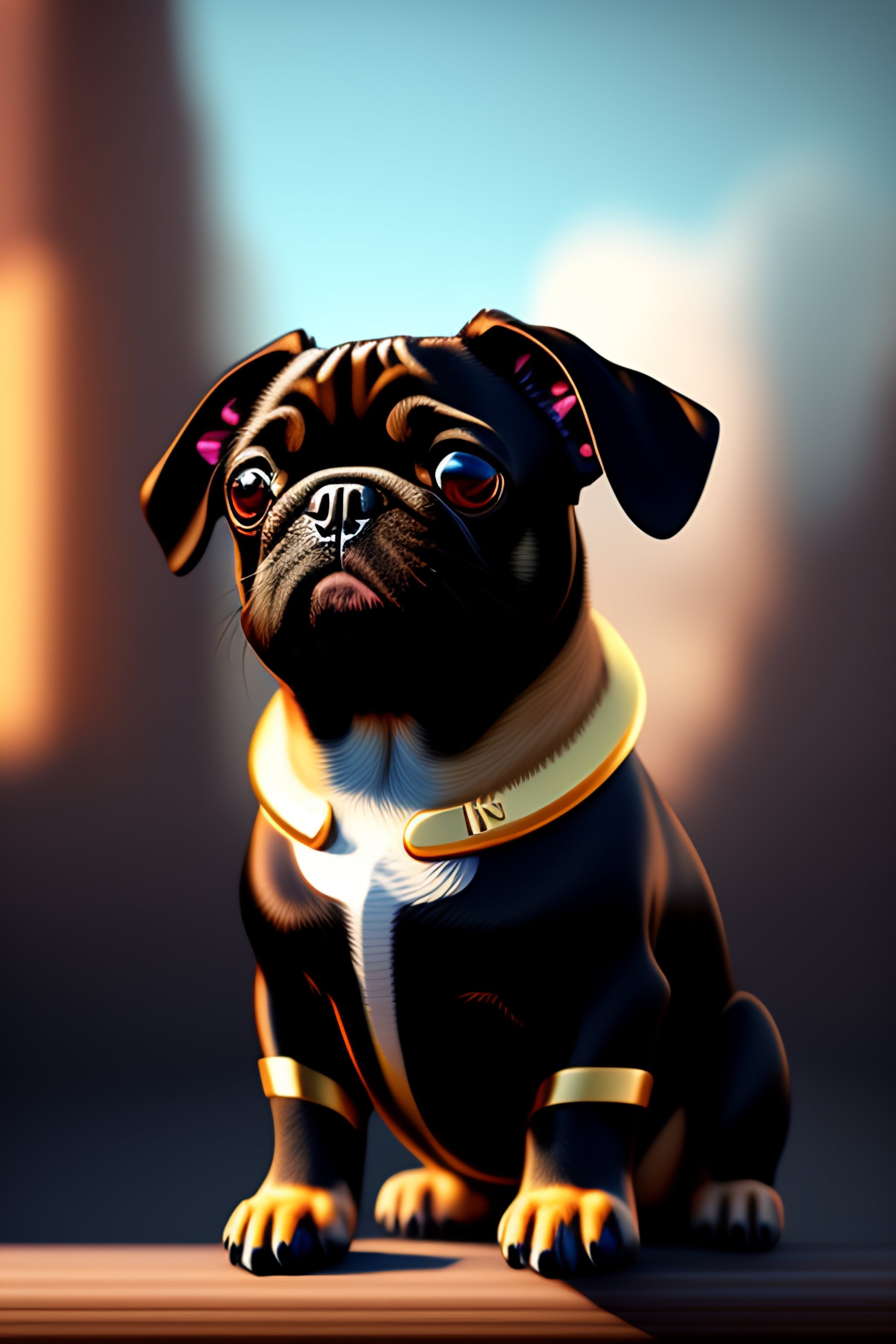 Lexica - Black Pug, Anime style, Fullbody, with tuty name