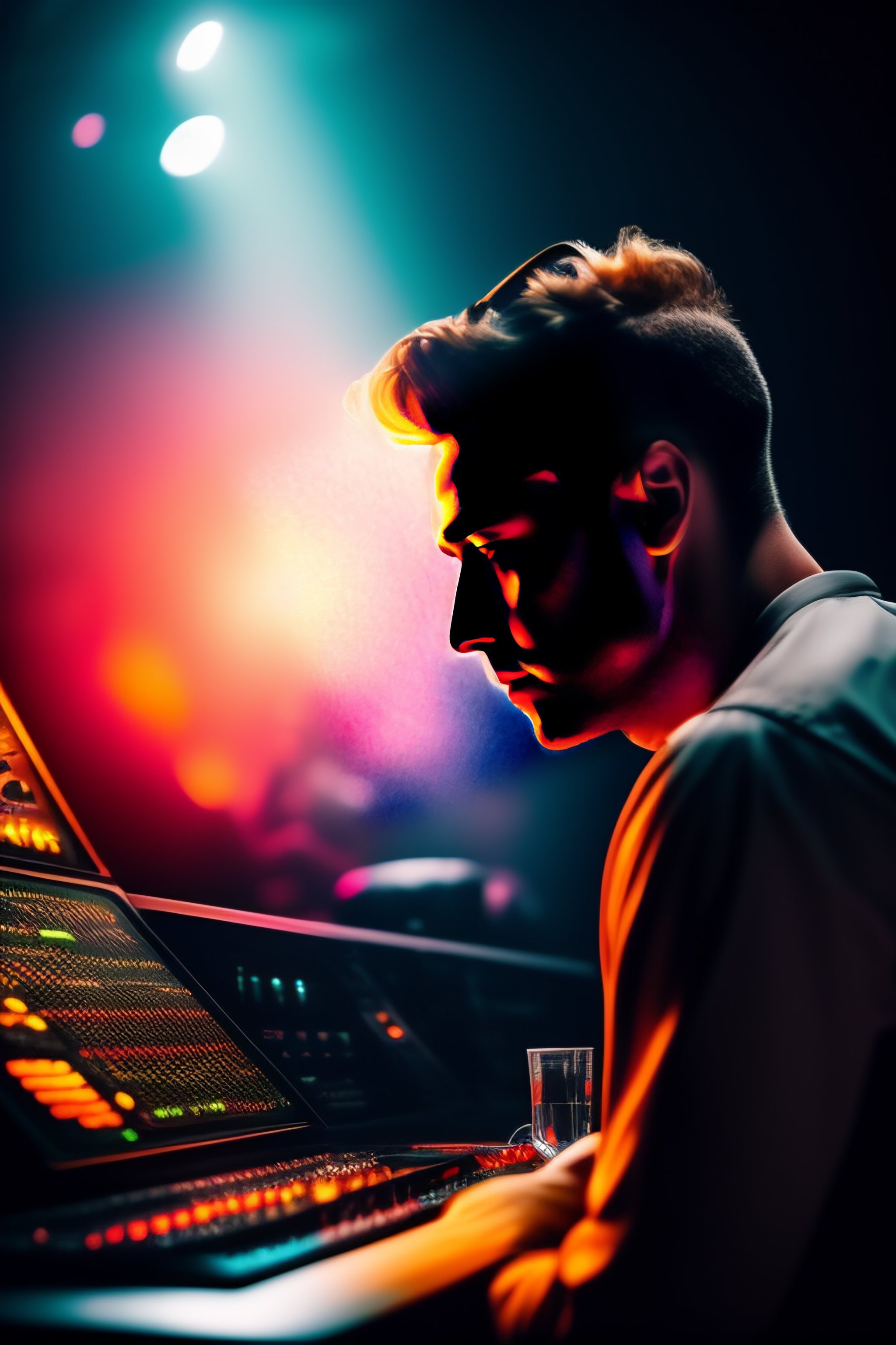 Lexica - Portrait of an electronic musician in a club