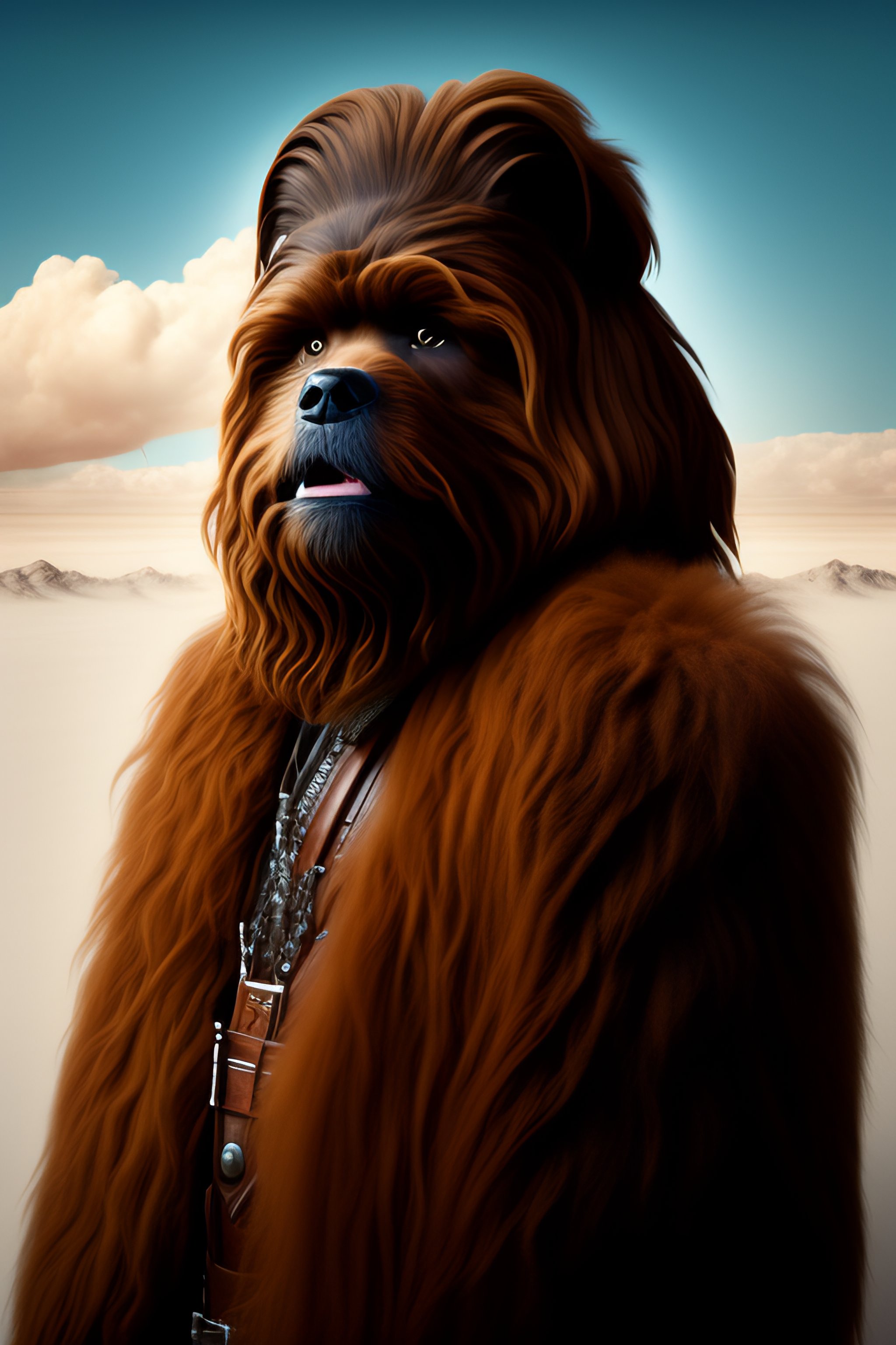 Lexica - Digital art of a distopian Chewbacca of mad max inside a ...