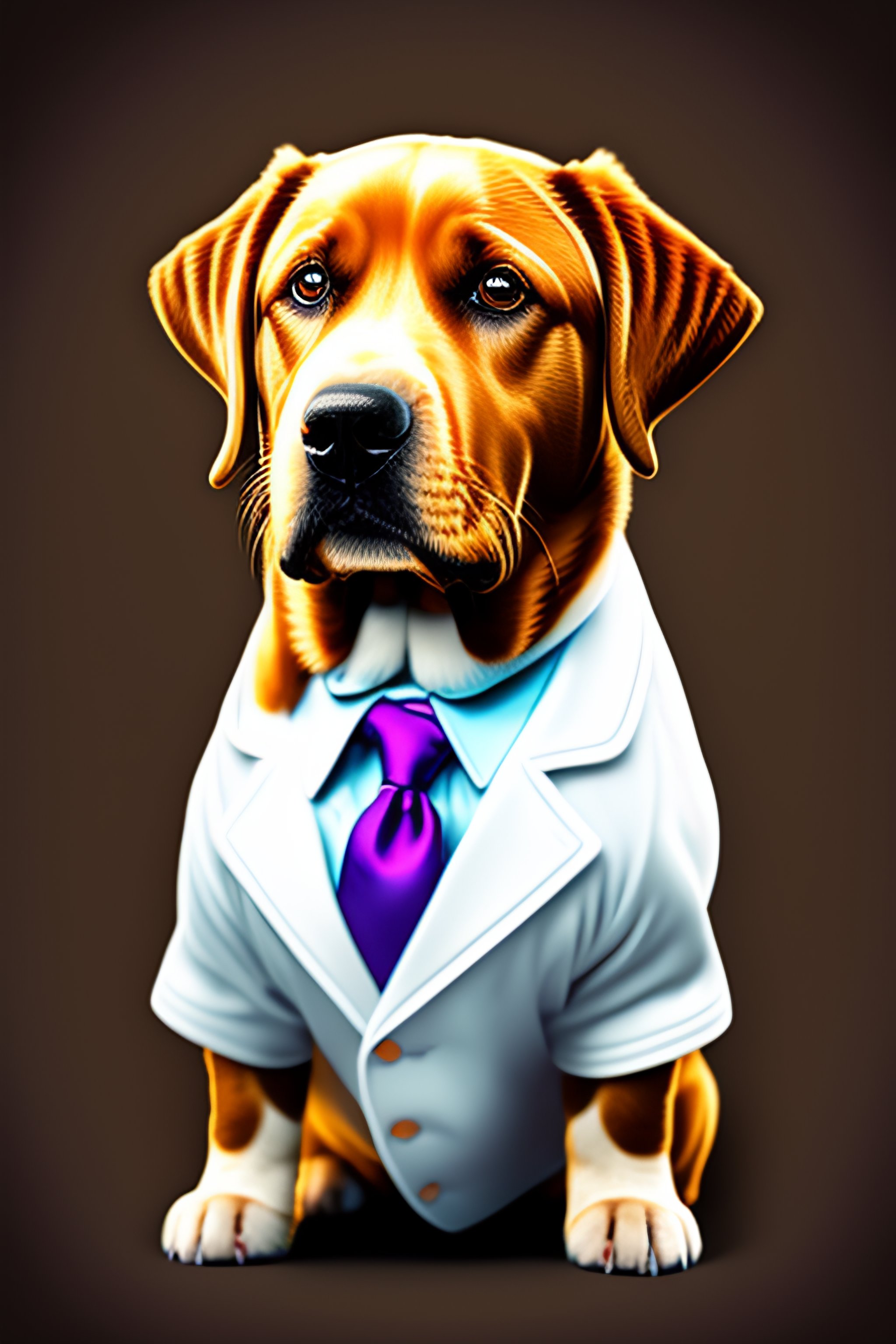 Lexica - Sticker of cute Labrador Retriever in a fashion tailored lab ...