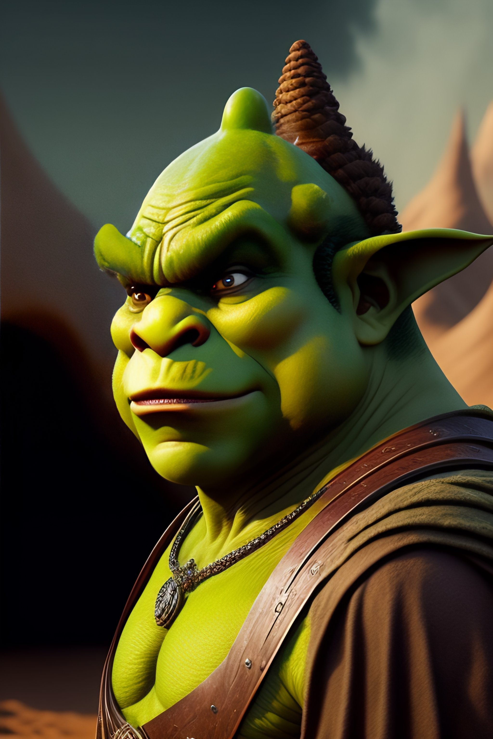 Lexica - Shrek in Star Wars from realistic style