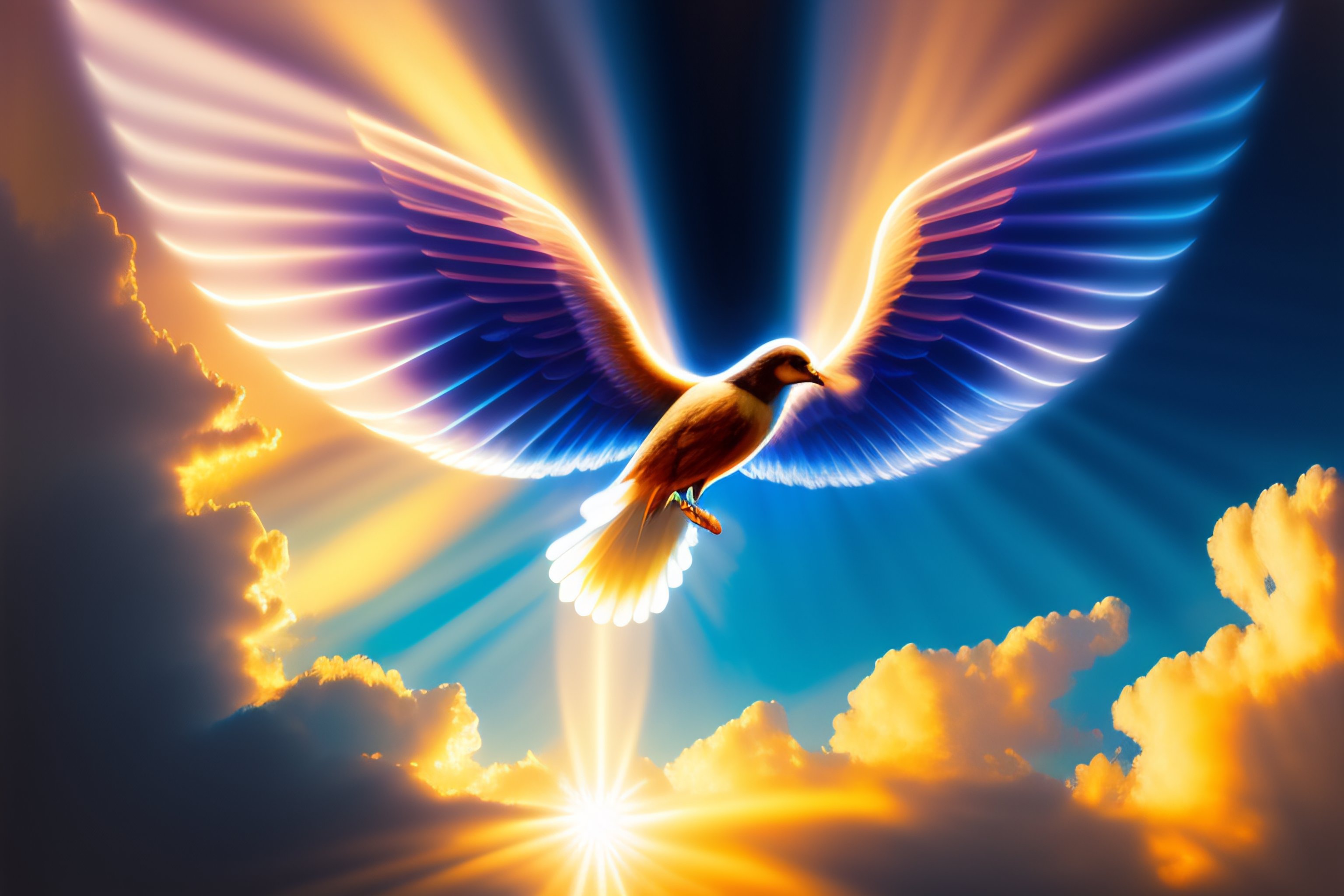 Lexica - Horizontal background, with clouds, splendor, angelic, rays of ...