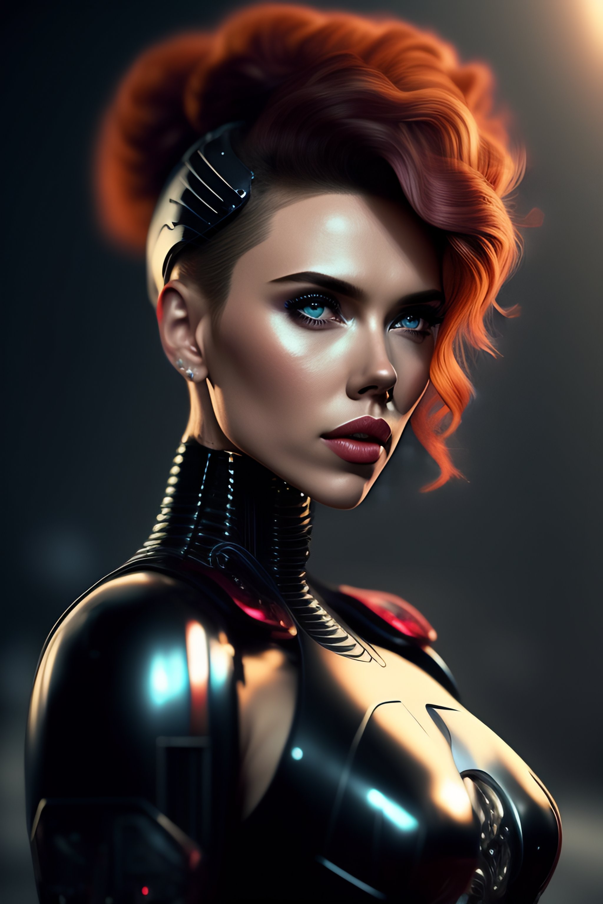 Lexica - Scarlett johansson face full covered robot skeleton body ...