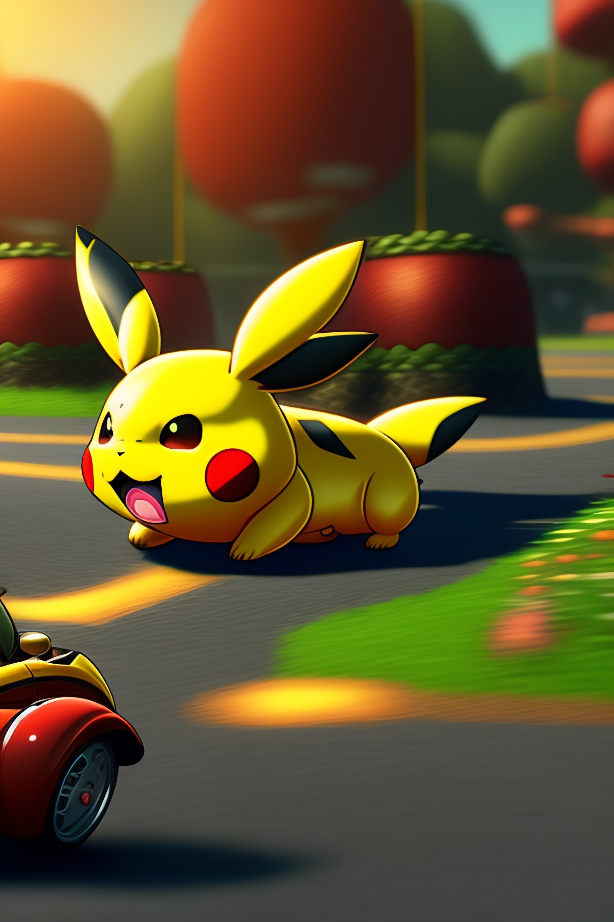 Lexica - A gameplay screenshot of the game "pokemon pikachu karting"