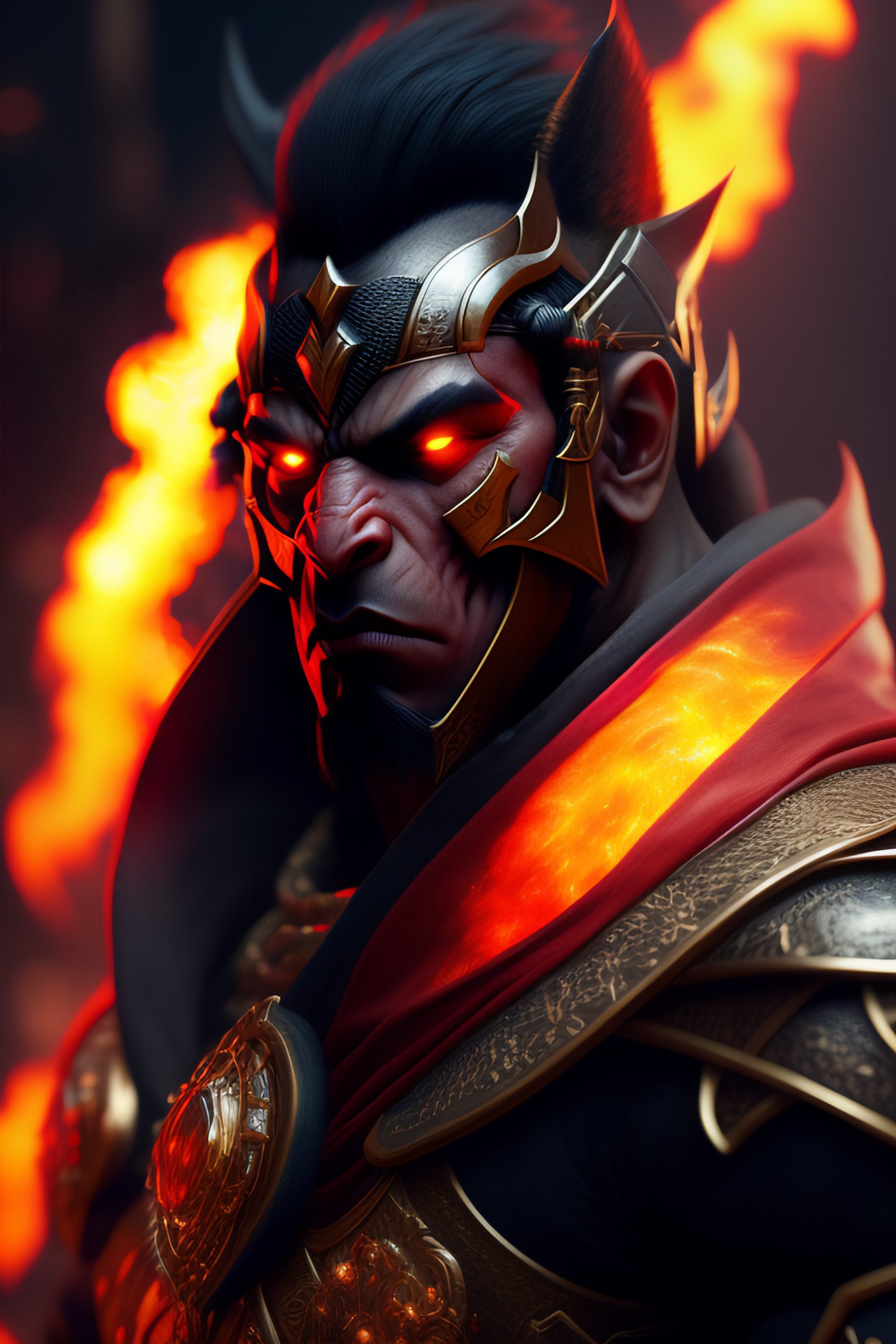 Lexica - A portrait of dark orc casting fire - ball and shoot it ...