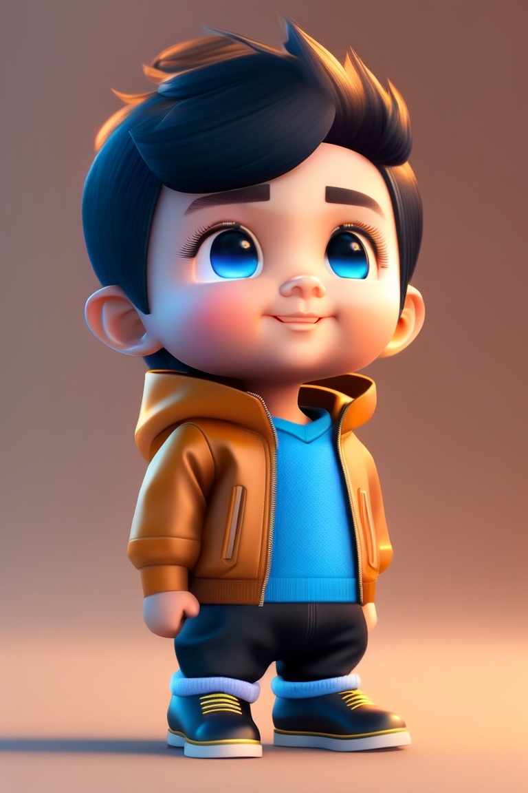 Lexica - Imagine cute boy, smiling face, black hair, 3d, character from ...