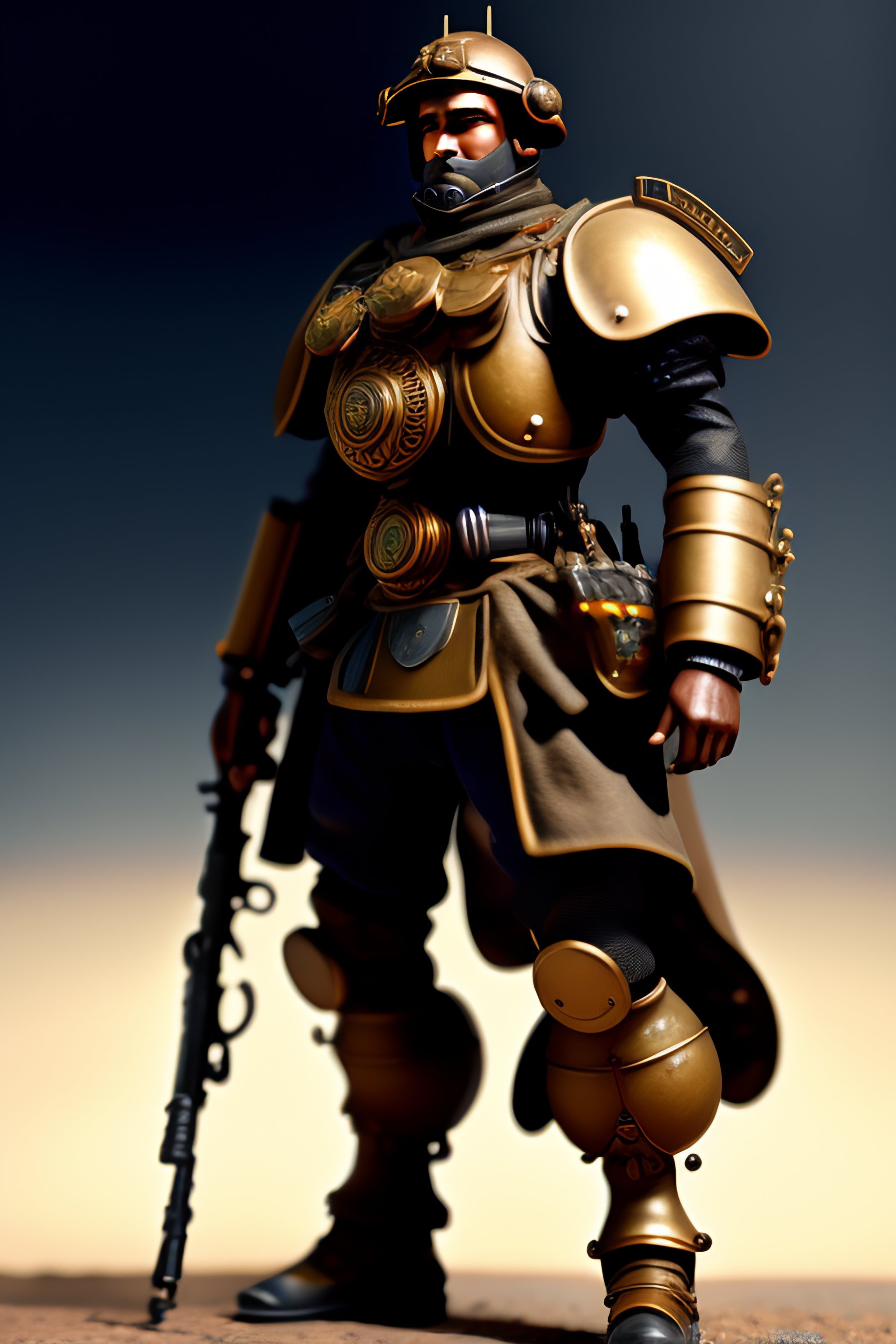 Lexica - Full-body portrait of a heavily armored mech WWI soldier ...