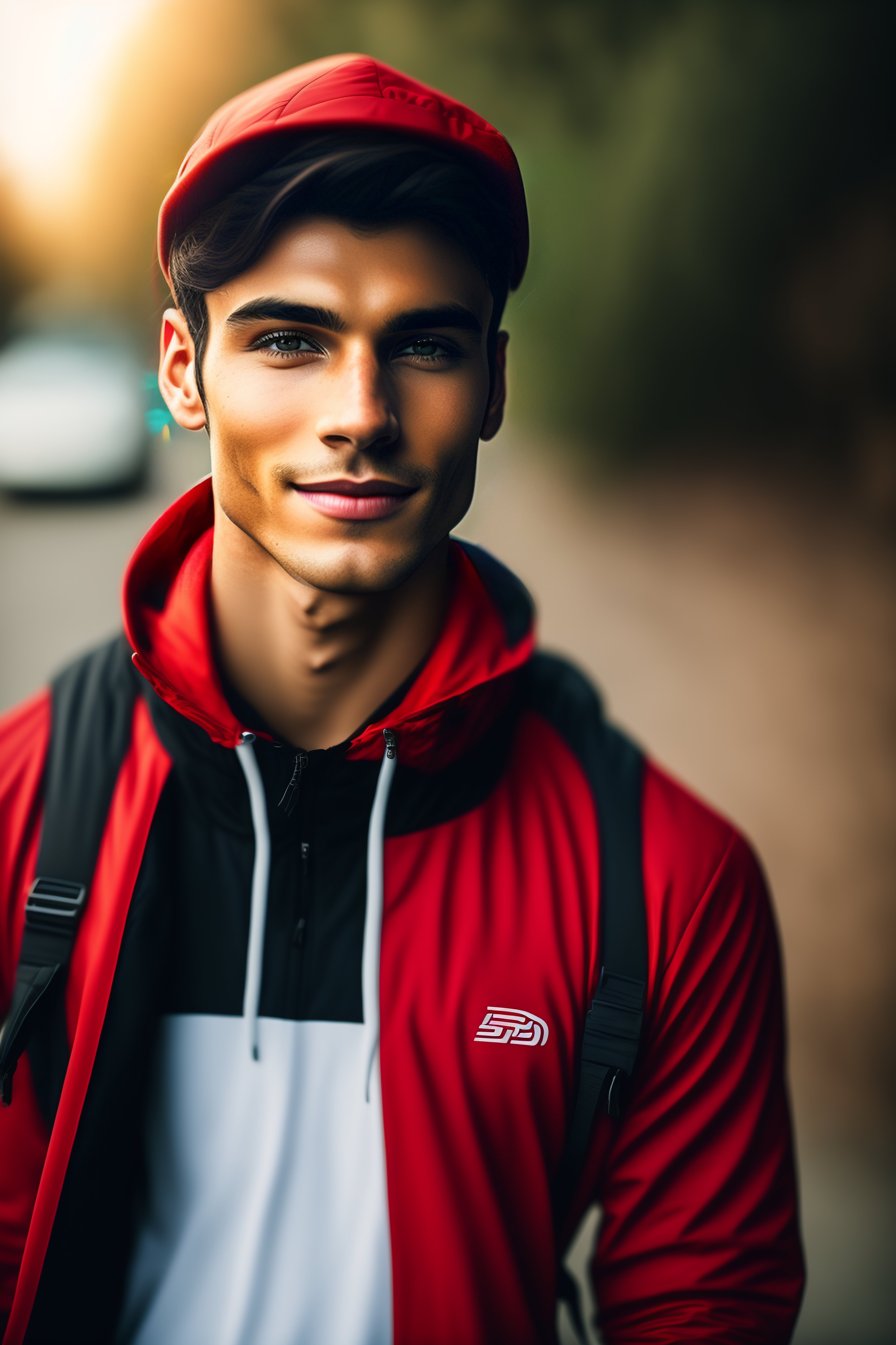 Lexica - /https://s.mj.run/2qglPvfq_4g, smirk, dark red clothing, young ...