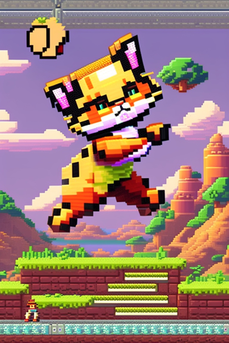 Lexica - Cat in a Retro Video Game World: Embark on a pixelated ...