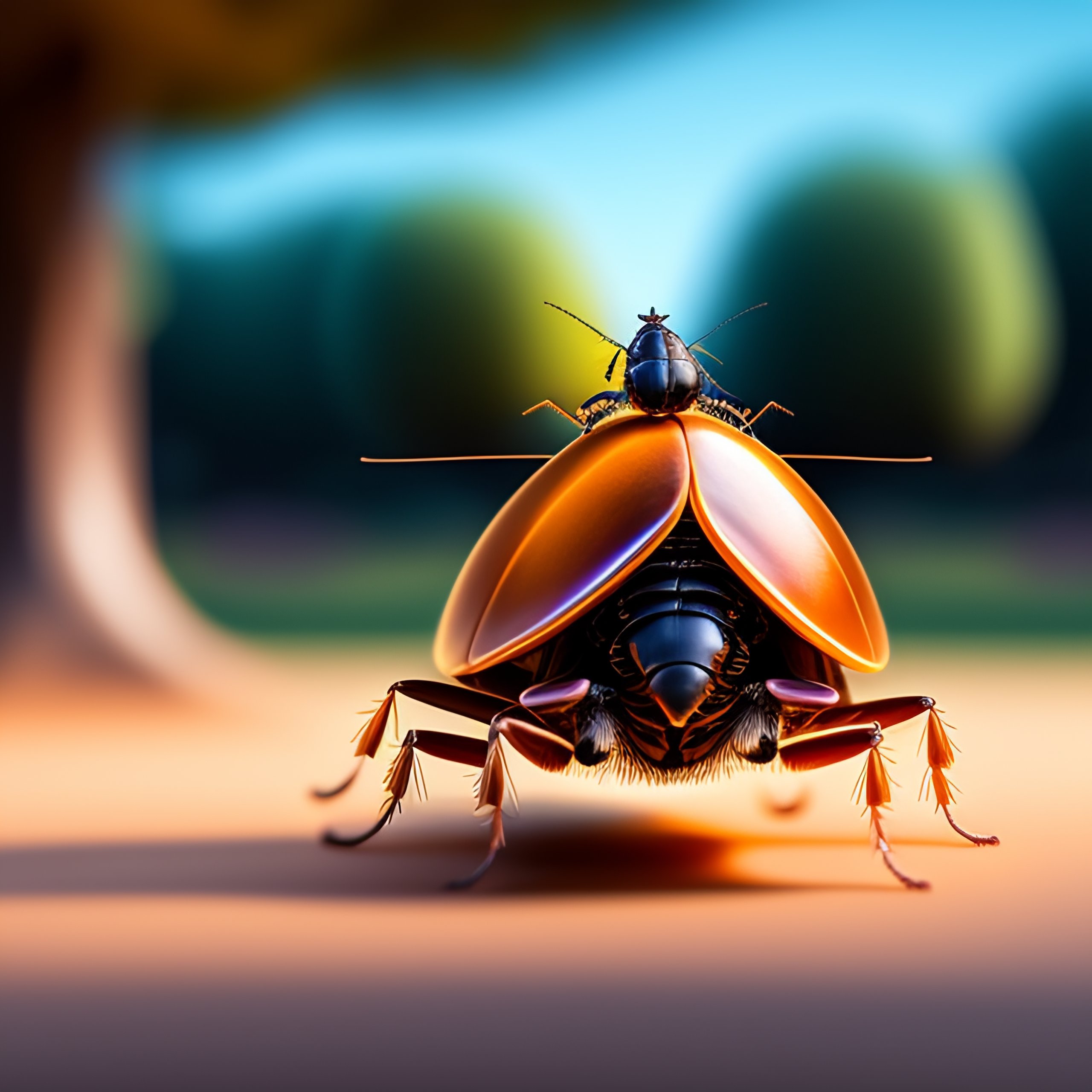 Lexica - A cockroach on a bicycle riding in the park in animated style