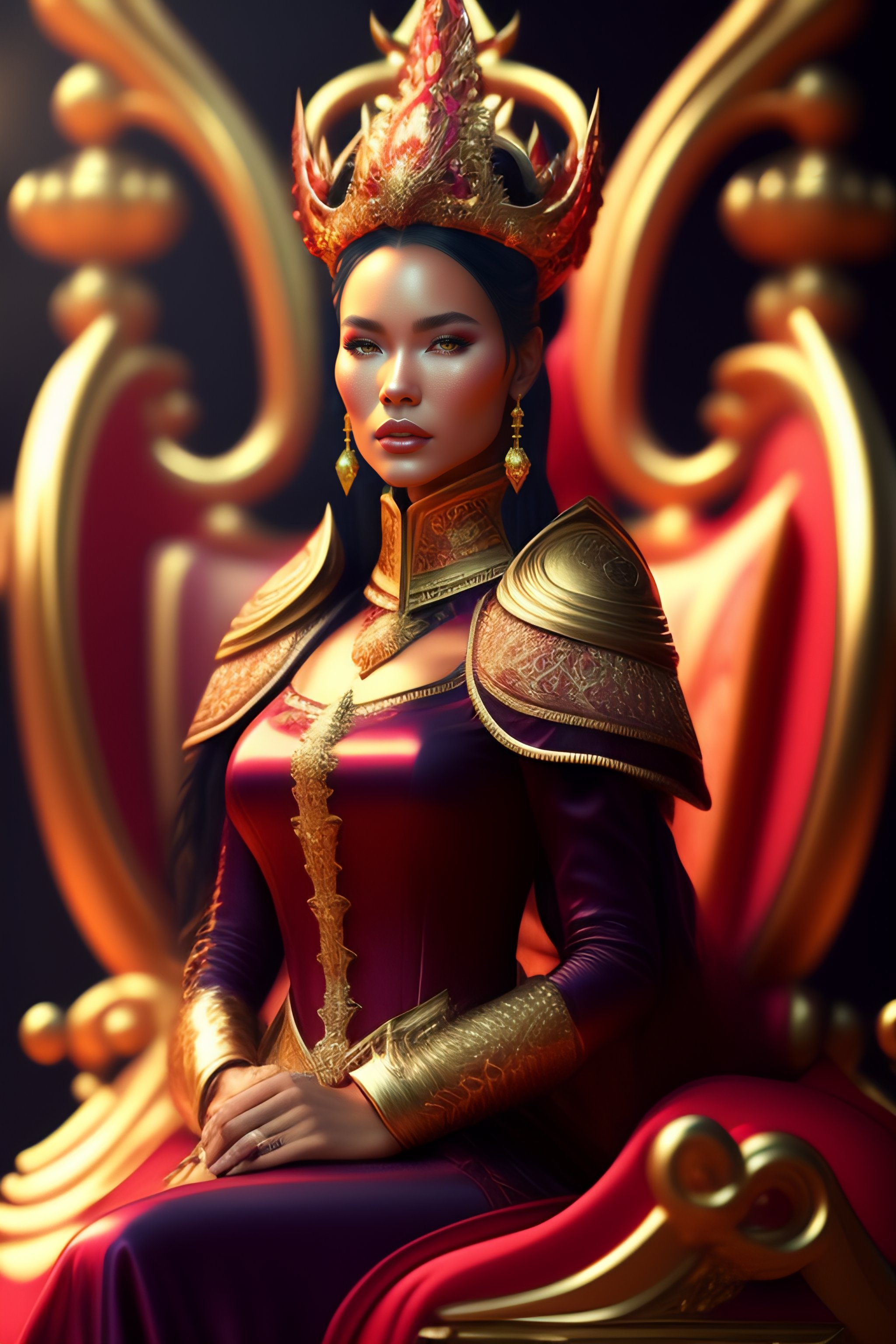Lexica - A satanic girl sit in a hell throne , smooth, trending on ...