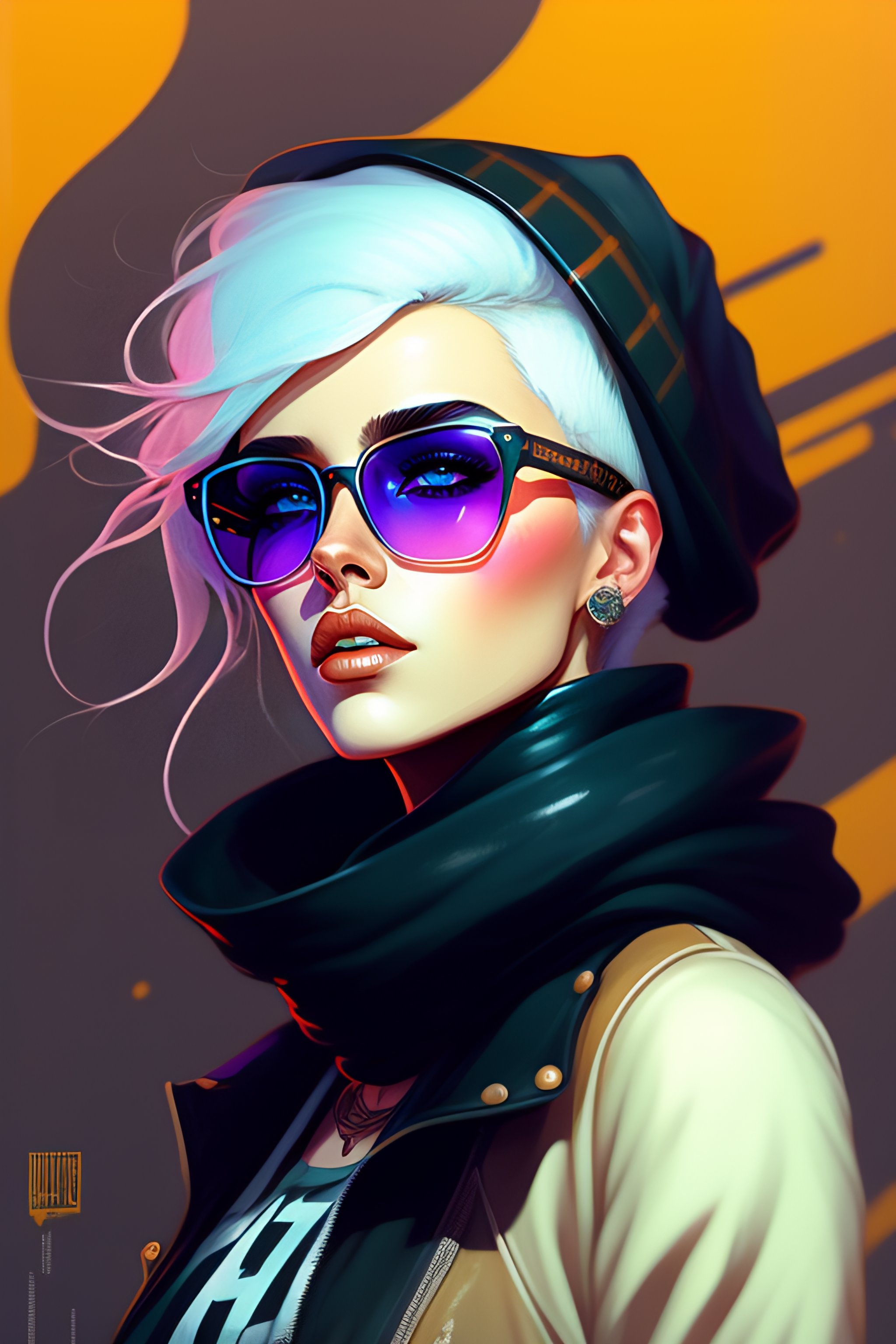 Lexica - Highly detailed portrait of a sewer emo punk woman student ...