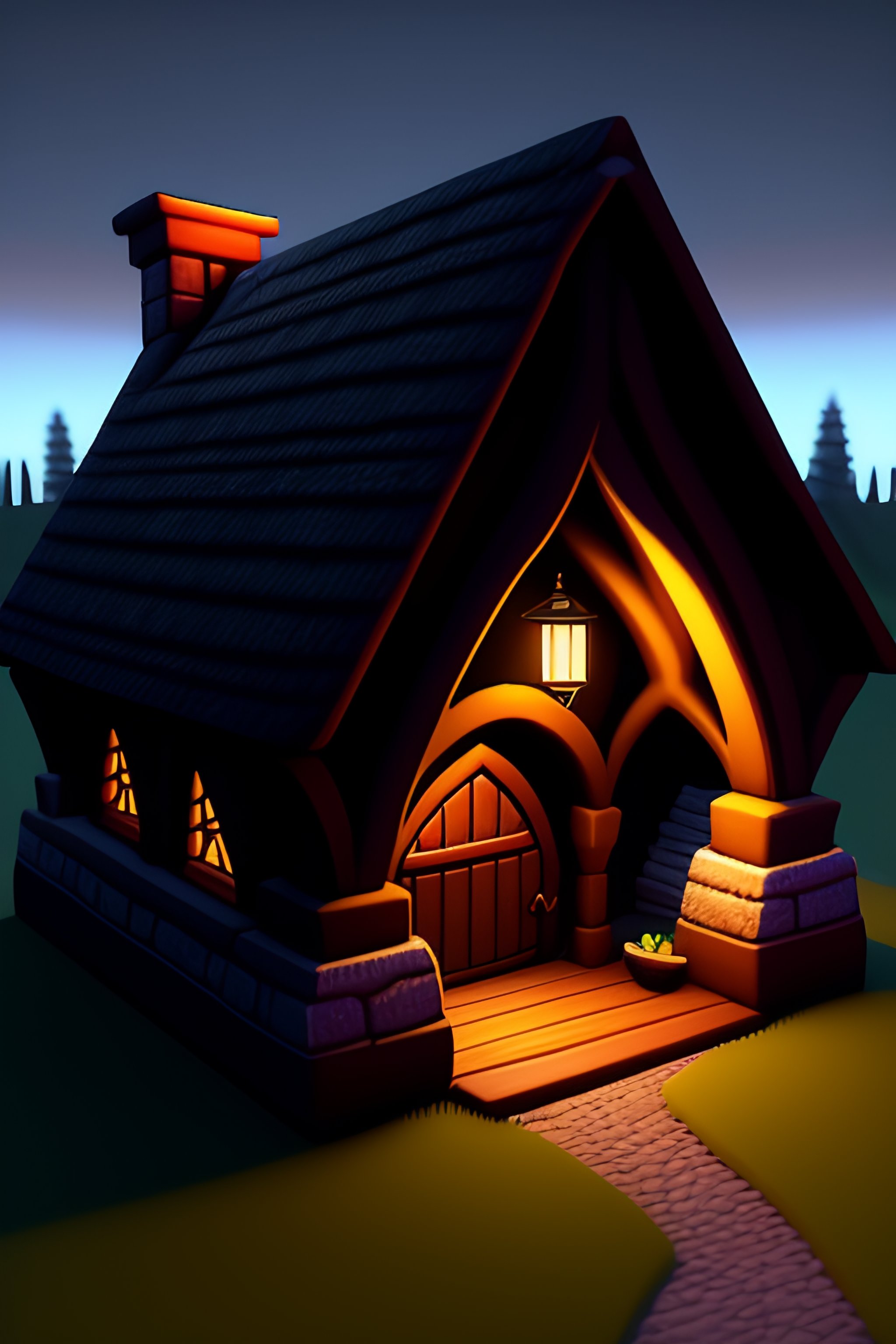 Lexica - Isometric render of the inside rooms of a scary medieval ...