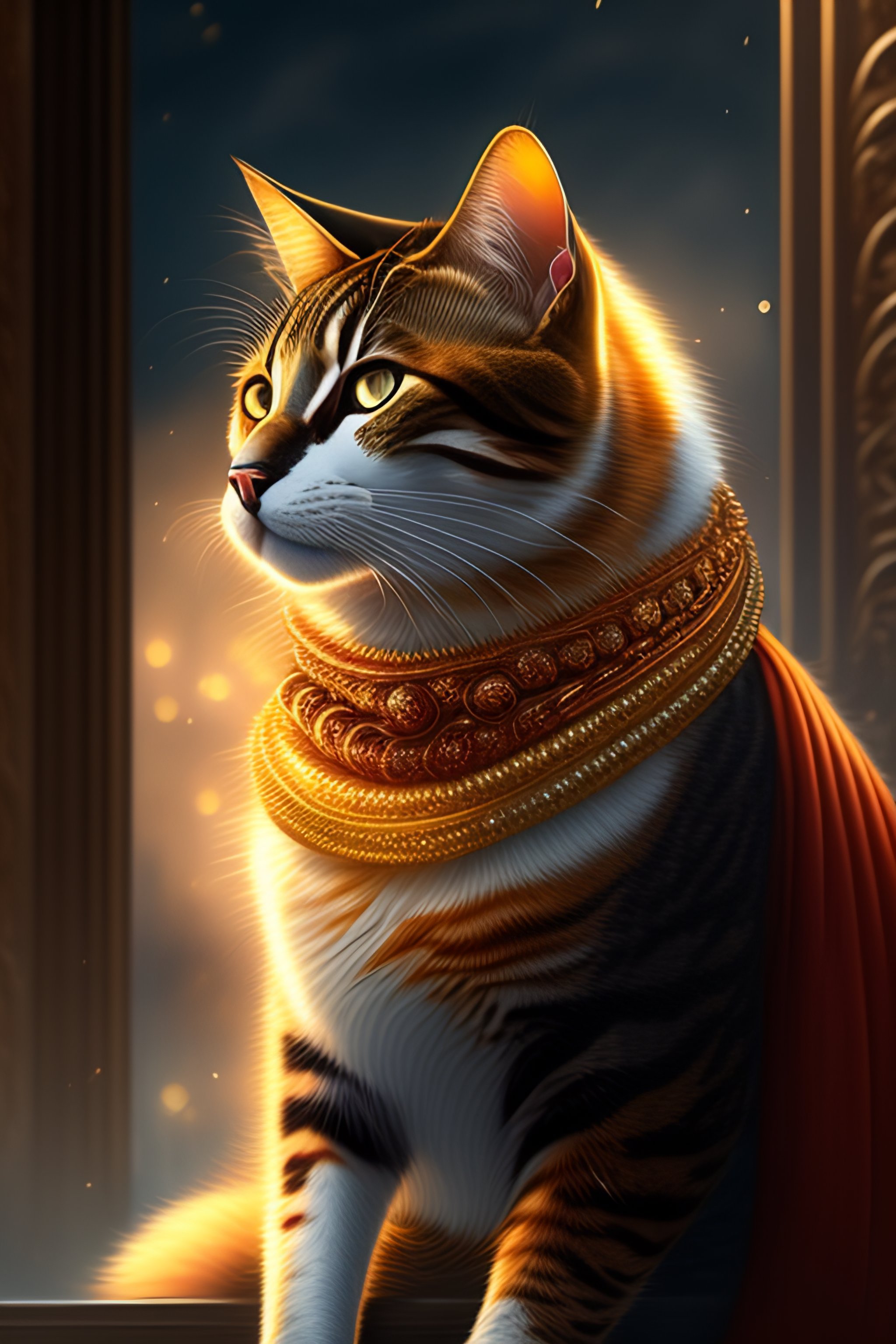 Lexica - New Year's cat knight