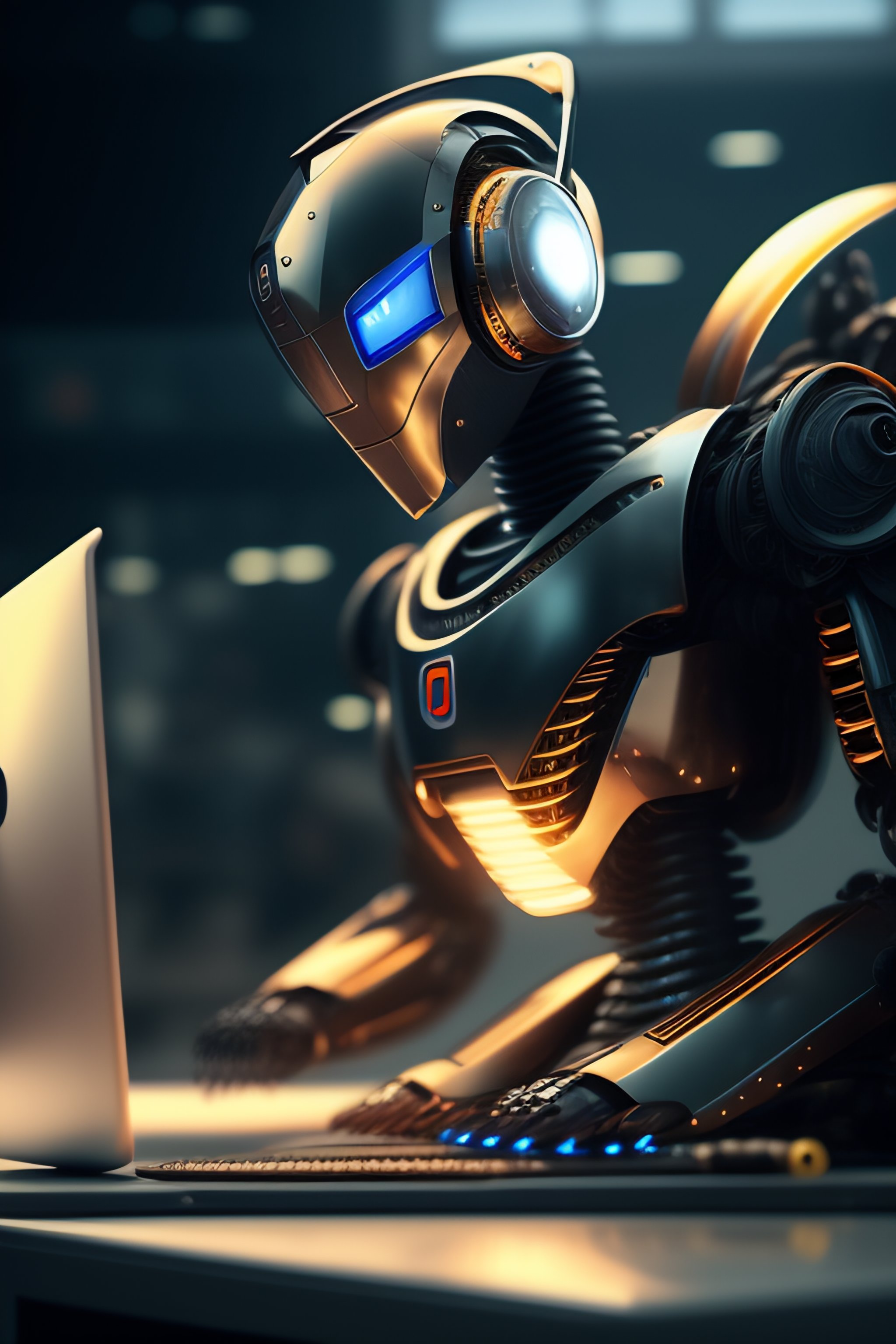 Lexica - Robot at computer