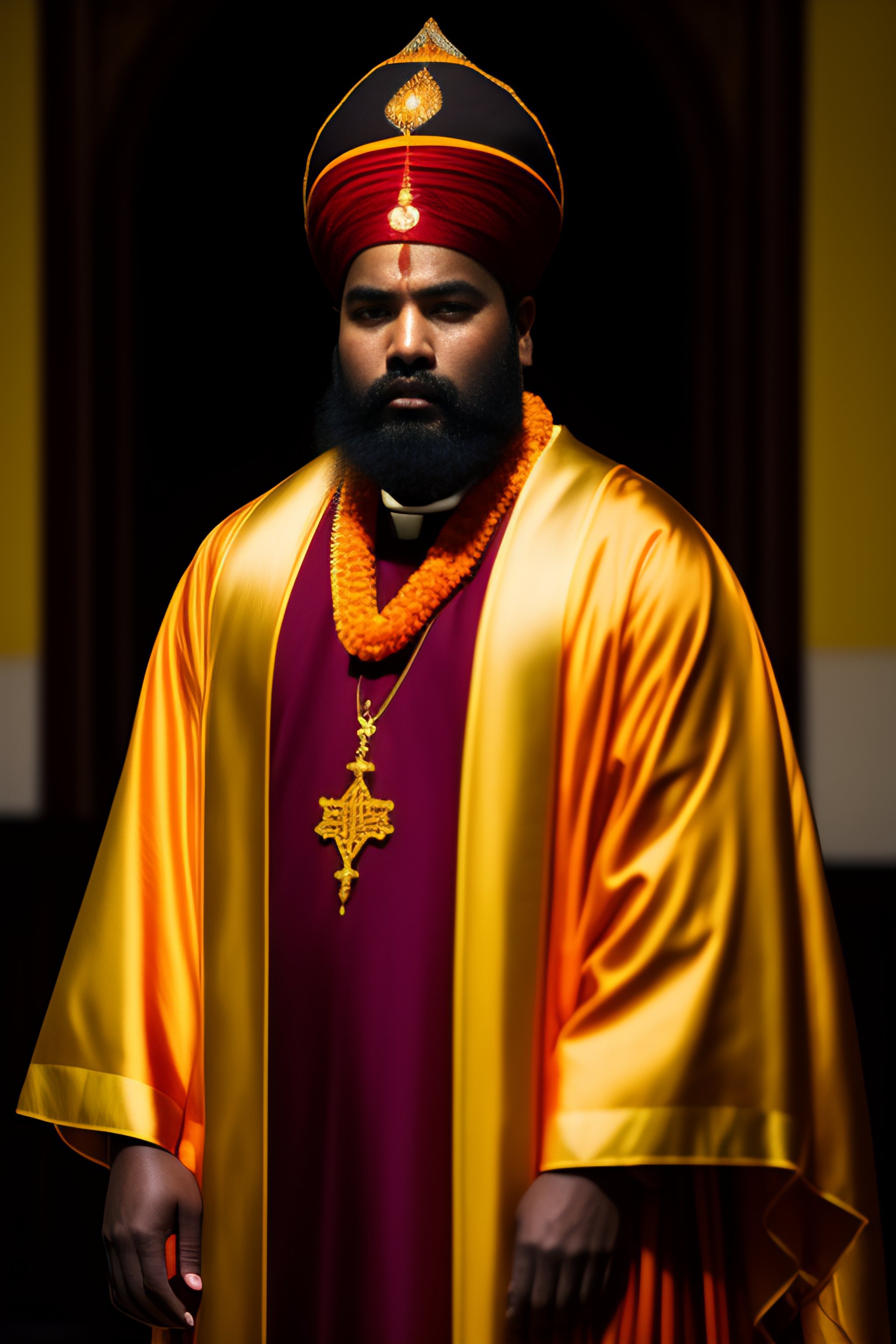 Lexica - Full body photograph of a priest of a religion which is a ...