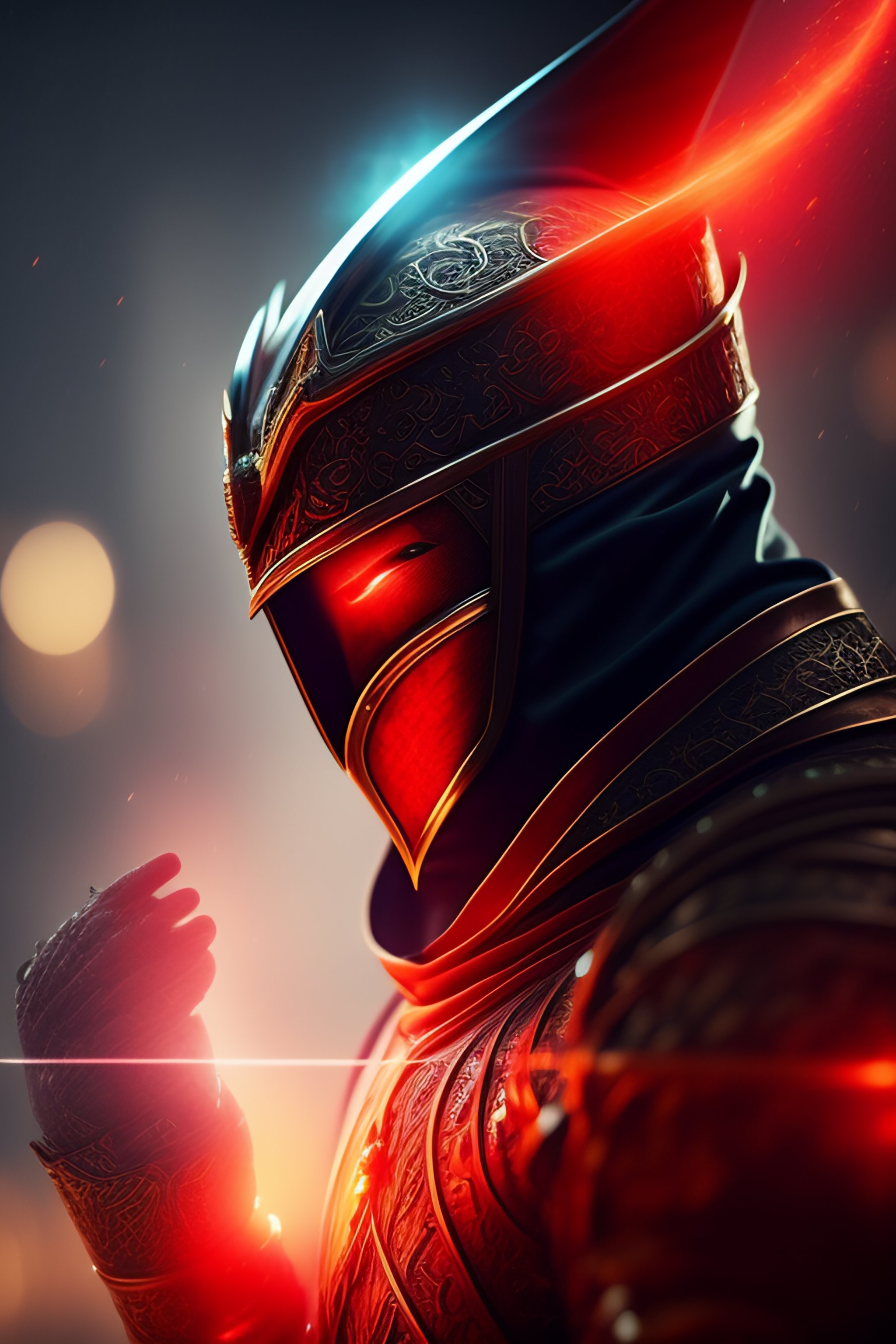 Lexica - Mysterious ,strange mask, wizard ,runes on clothing ,metal ...