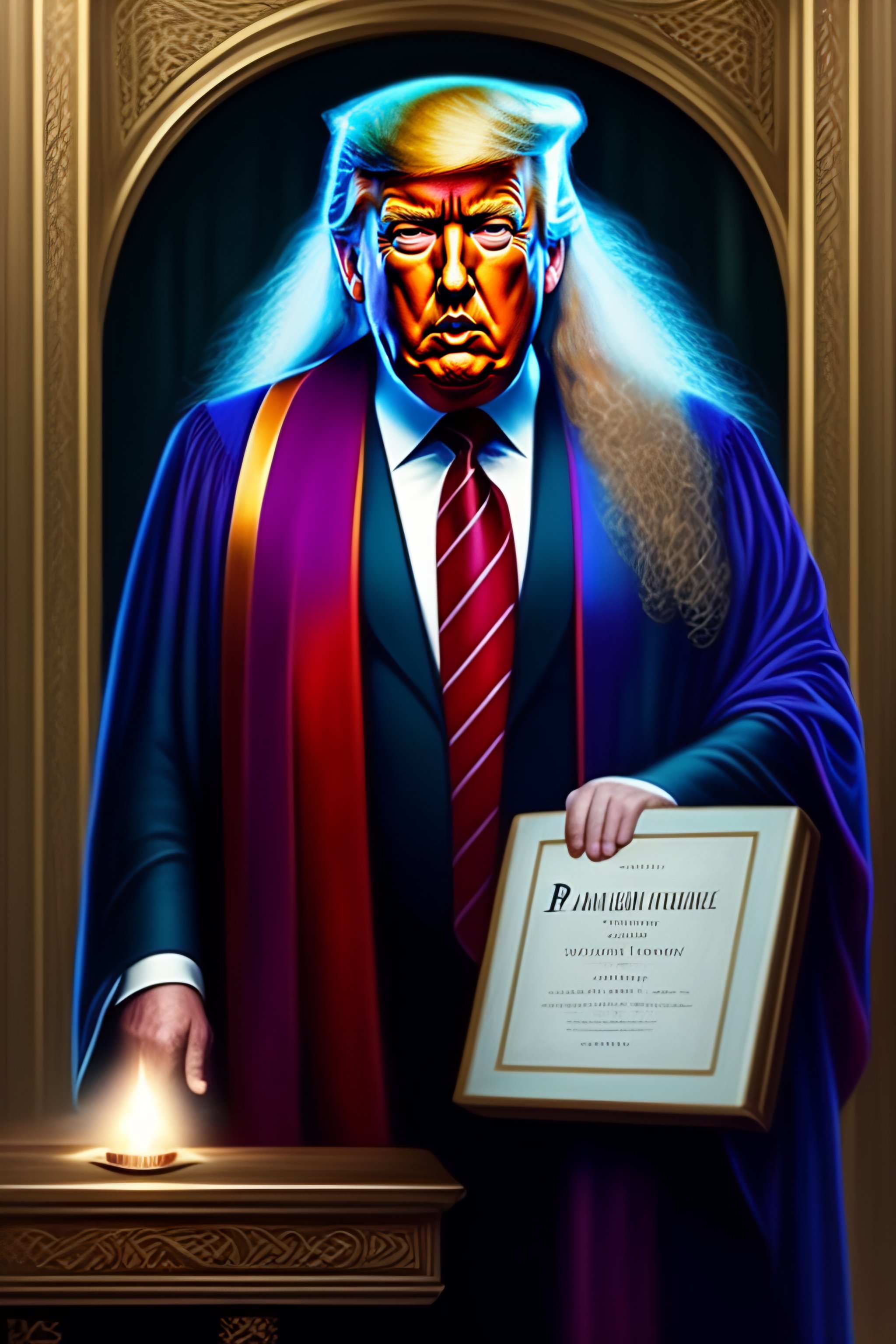 Lexica - Portrait of trump as Professor Albus Dumbledore wizard from ...