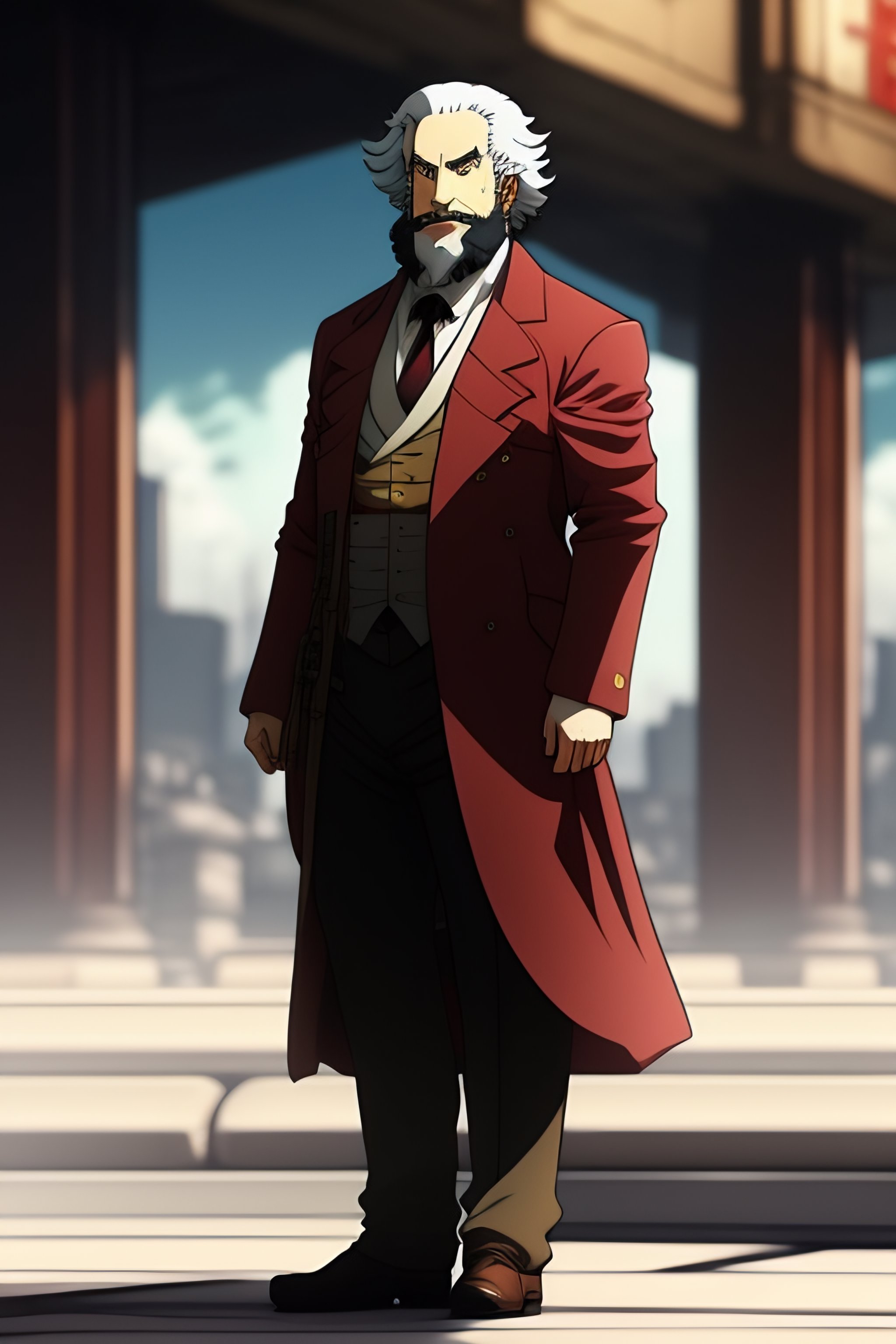 Lexica - Karl Marx as a titan from attack on Titan anime. Full body ...