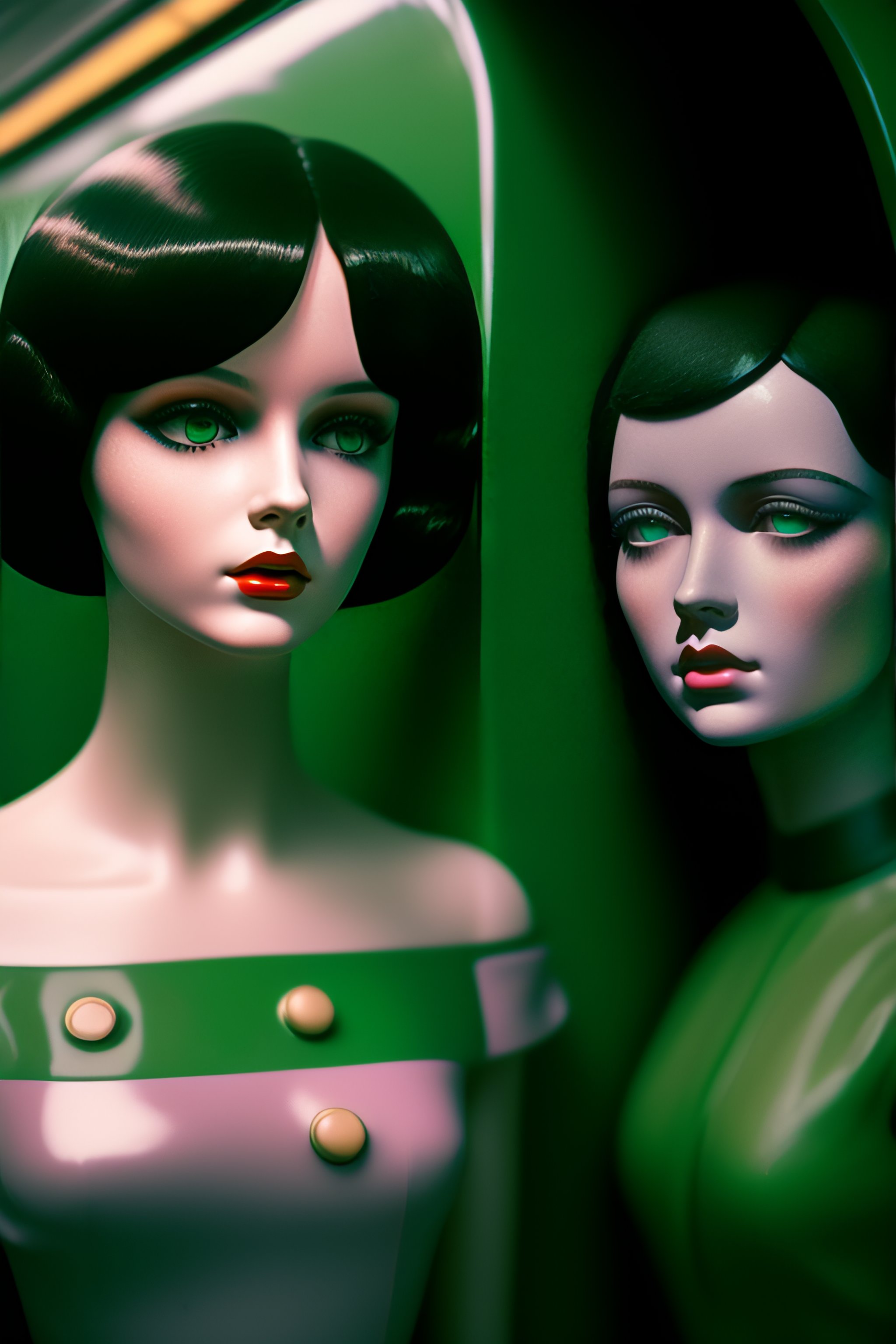 Lexica - Animatronic dolls on the subway by margaret keane, 1 9 6 0 s ...