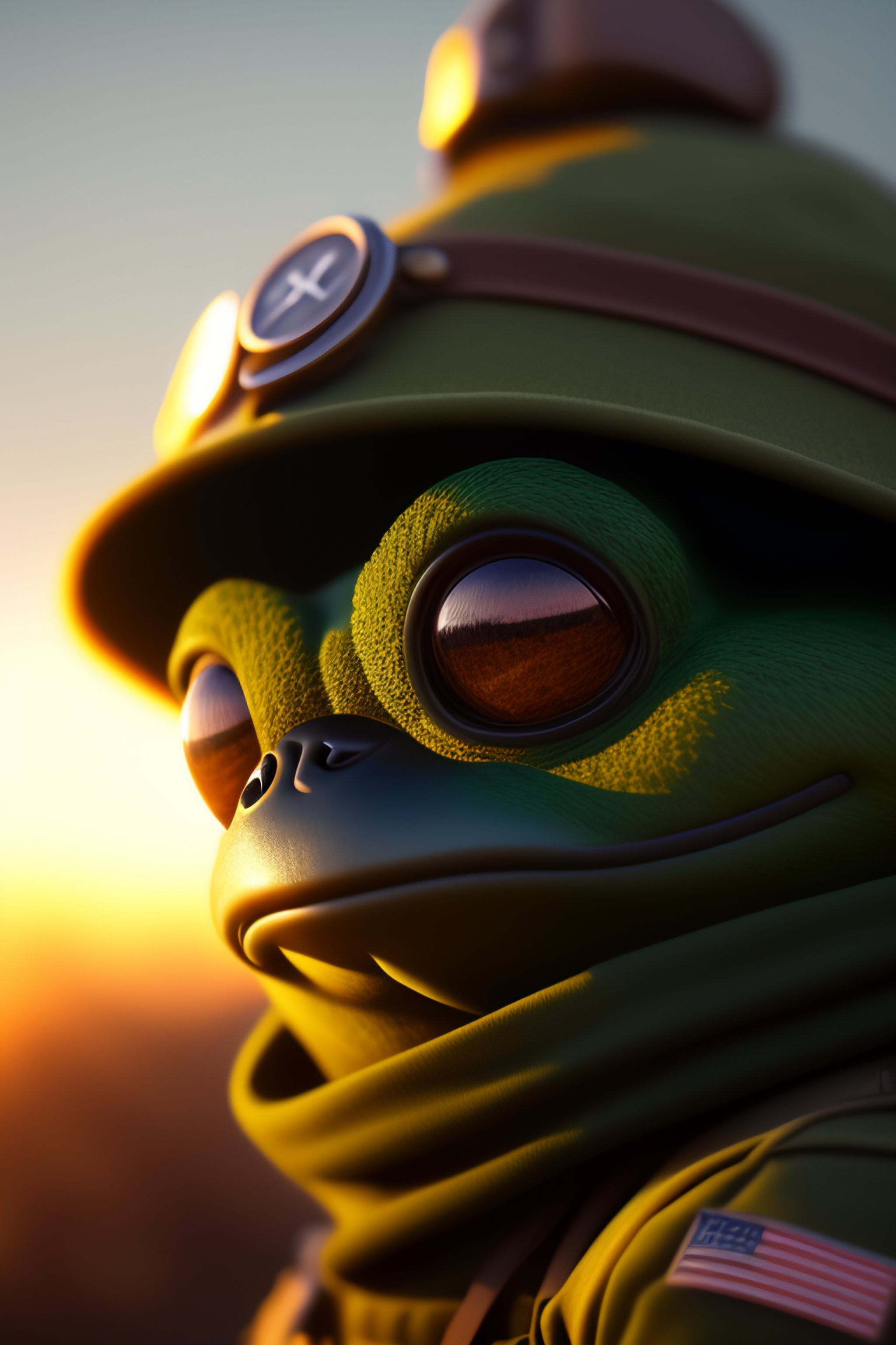 Lexica - An exhausted pepe the frog at the frontlines in the army at ...