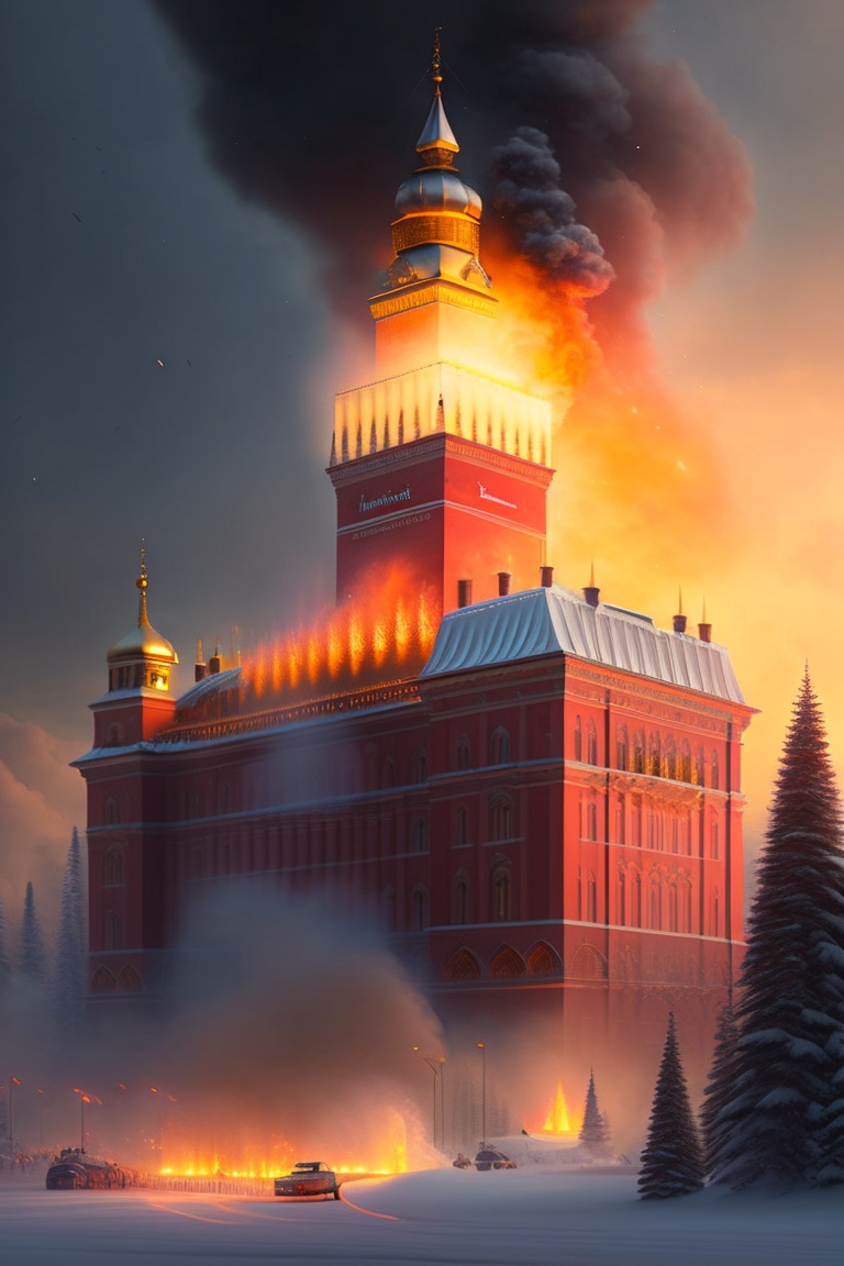 Lexica - The Kremlin is on fire, epic, ultra realistic, cinematographic ...