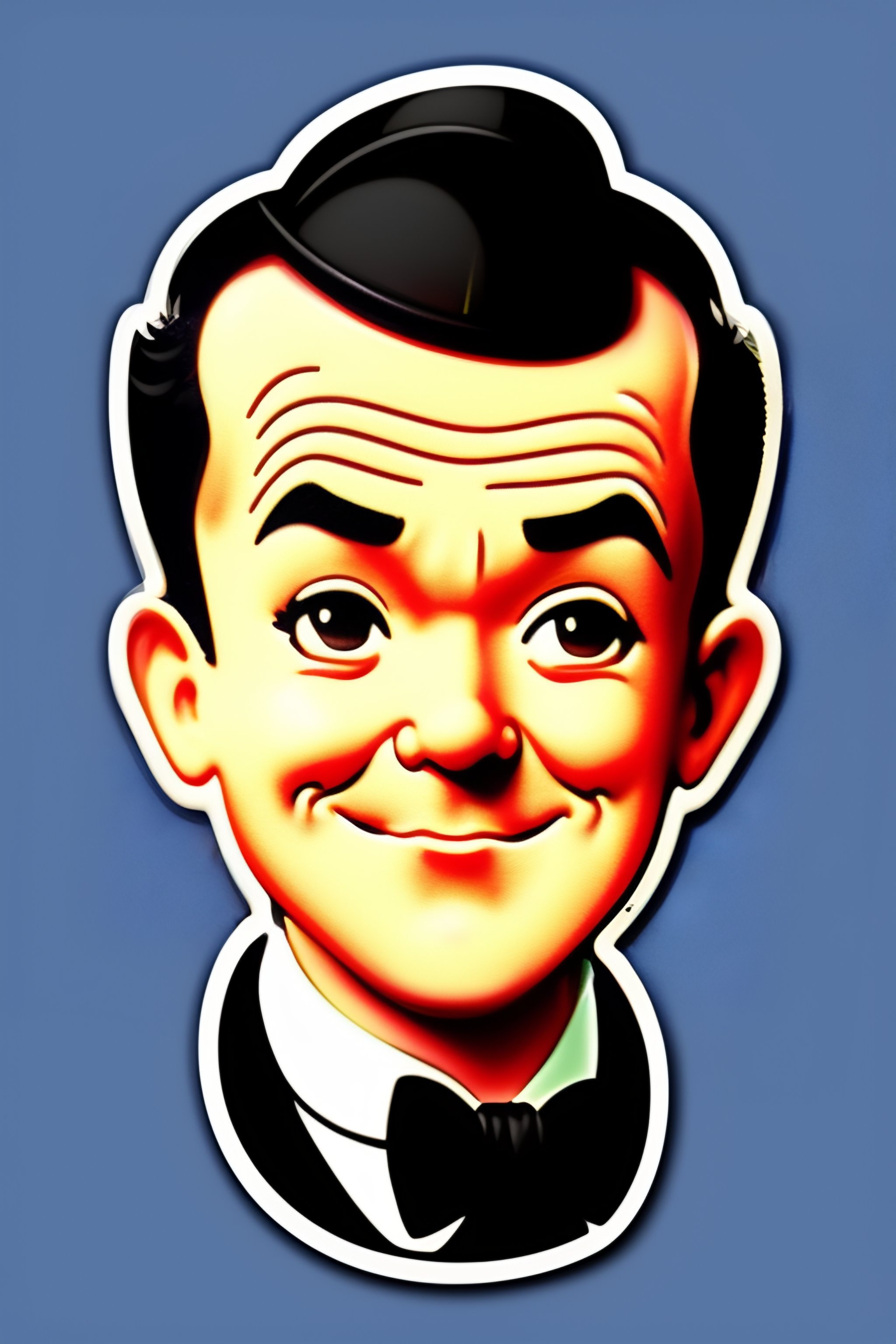 Lexica - Cute cartoon stan laurel sticker, anime style, solid ...