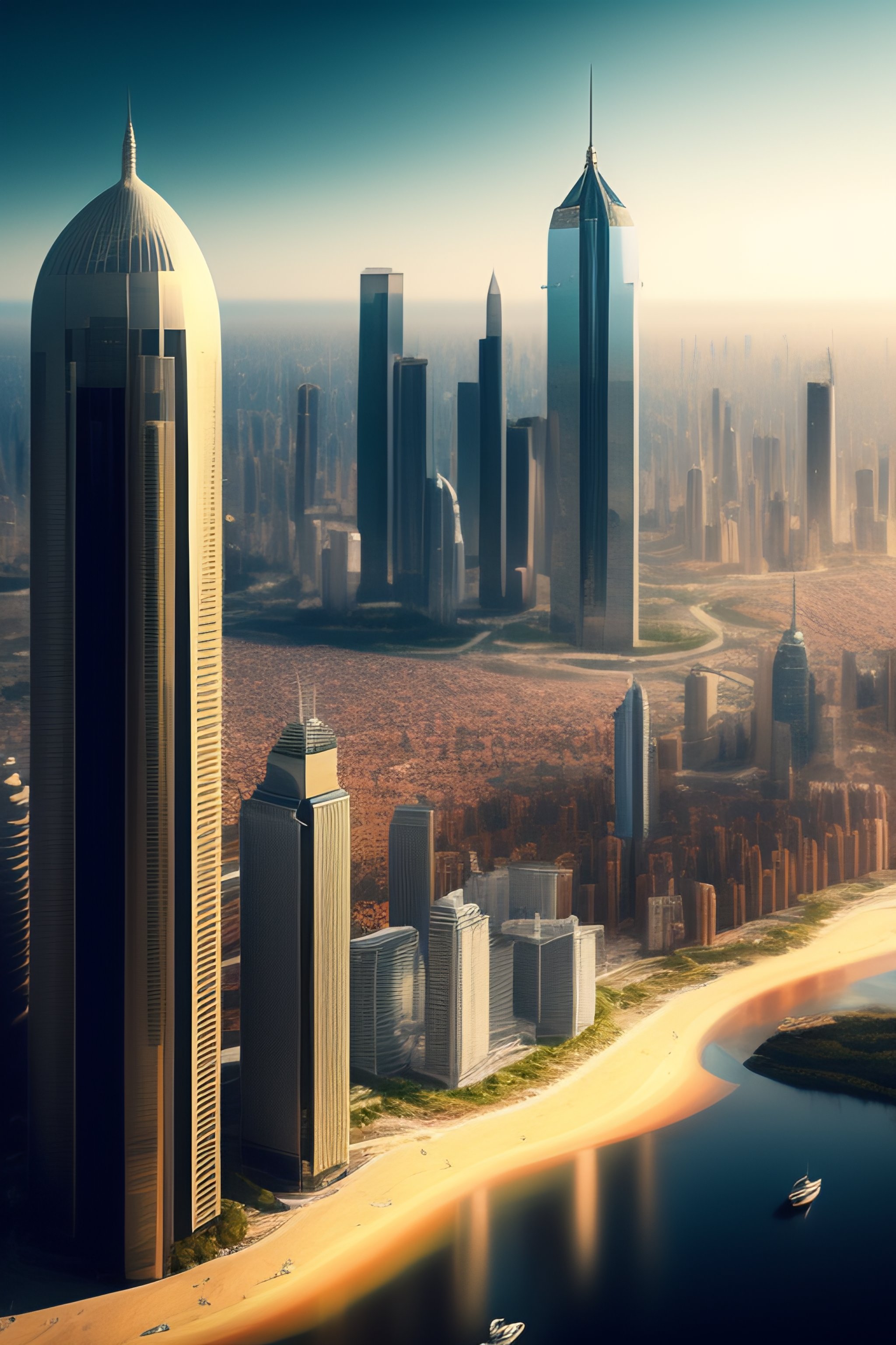 Lexica - Wallpaper city from above